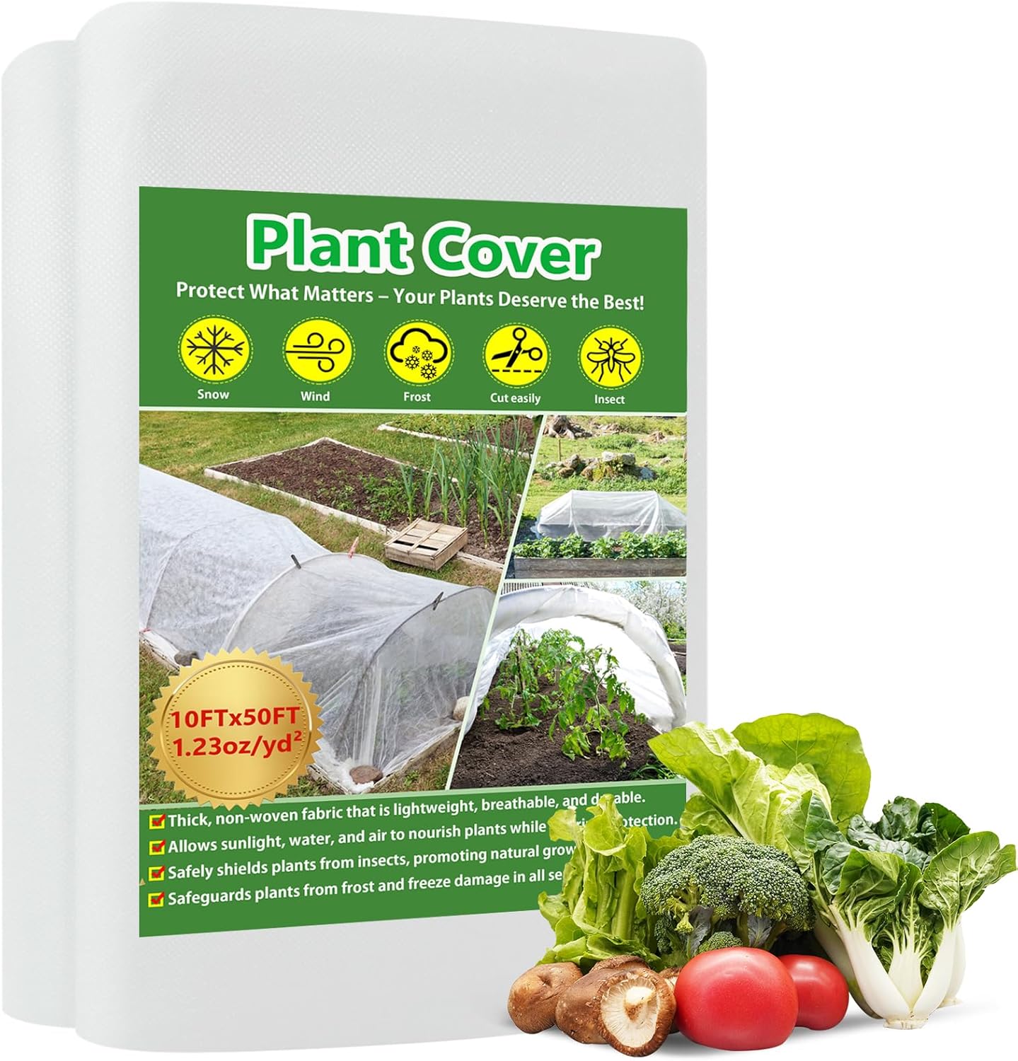 Amazon.com : GUKULIVEL Plant Covers Freeze Protection, 10x50ft Green ...