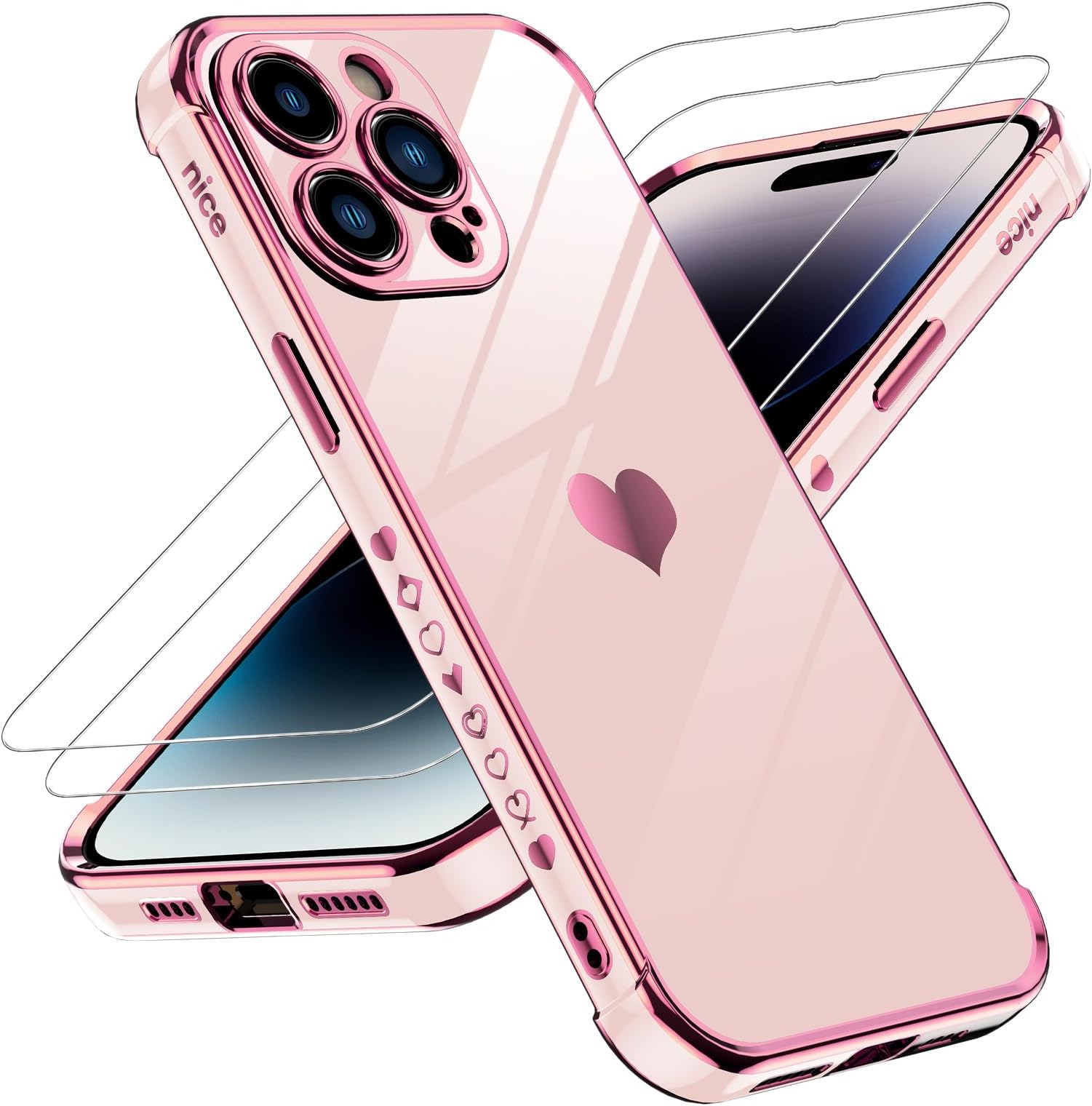 LeYi Funda para iPhone 14 Pro MAX: Silicona Carcasa con 2pcs Cristal ...