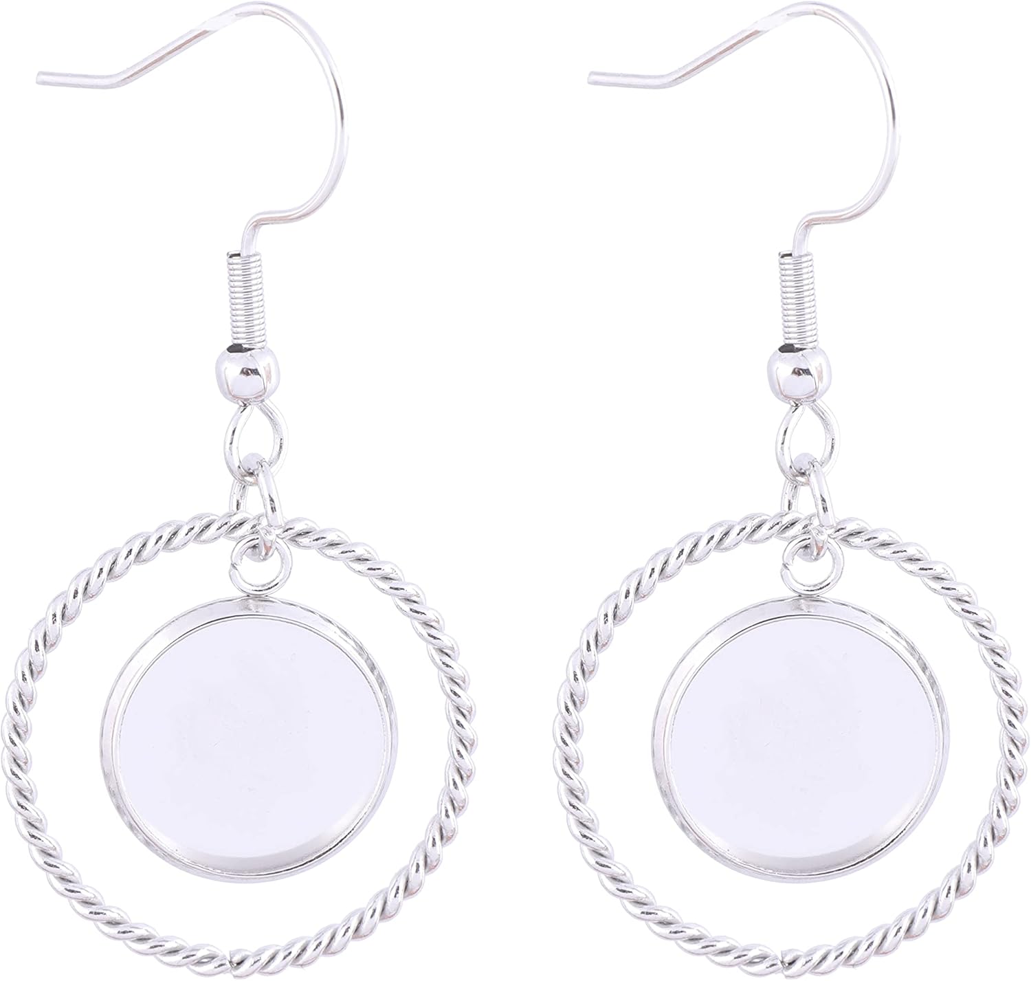 Amazon.com: Reidgaller 20pcs 12mm Cabochon Earring Setting Tray Blanks ...