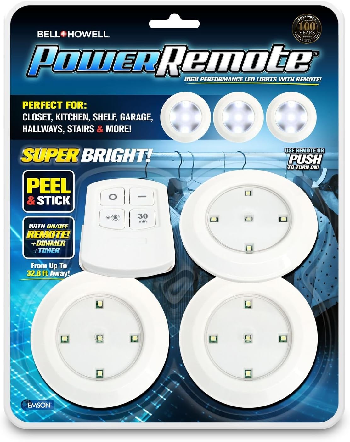 Bell+Howell Power Remote PODS Super Bright High Performance LED Lights ...