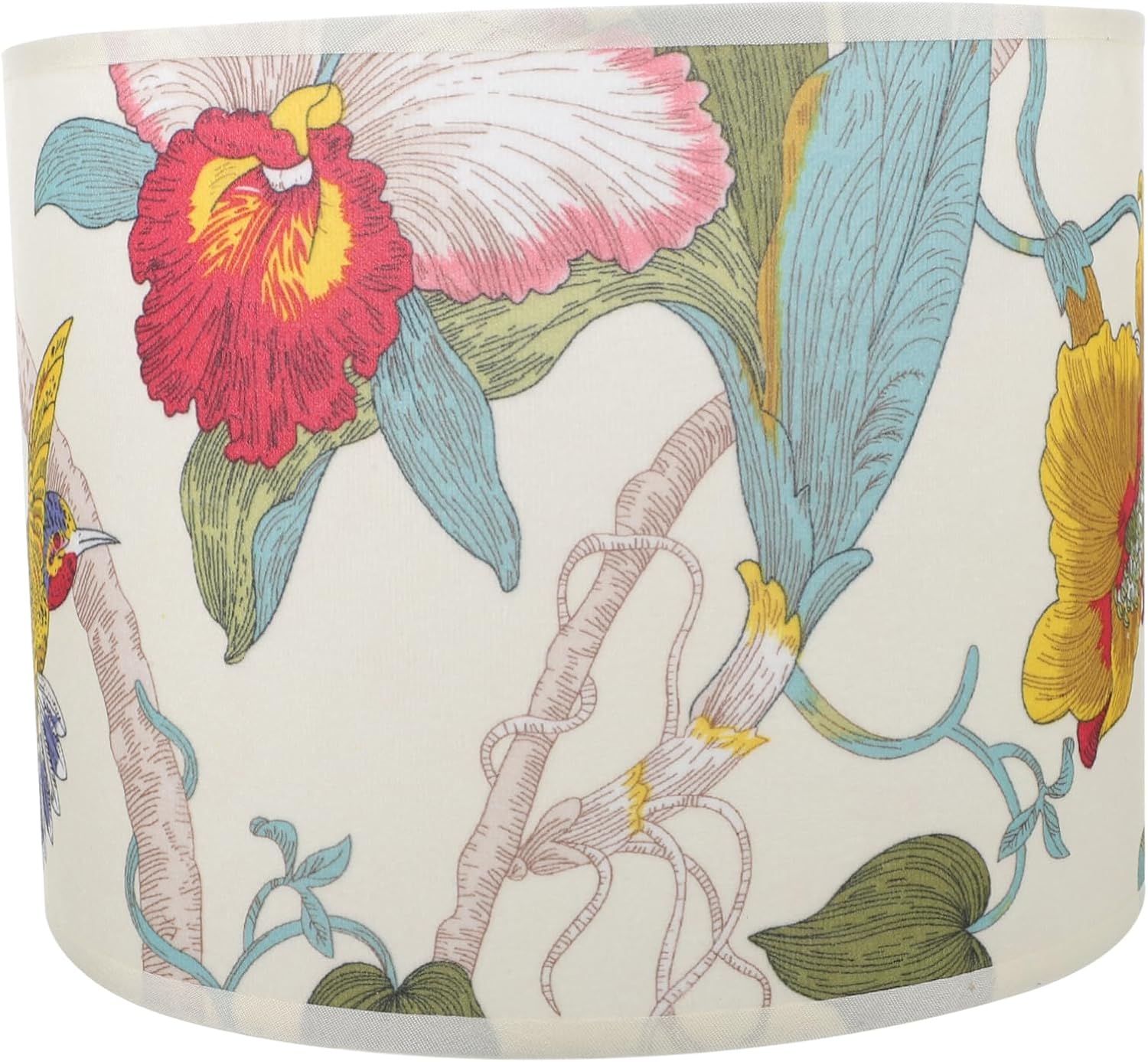 Color Fabric Lampshade Floral Lampshade Flower Pattern Lampshade Lamp ...