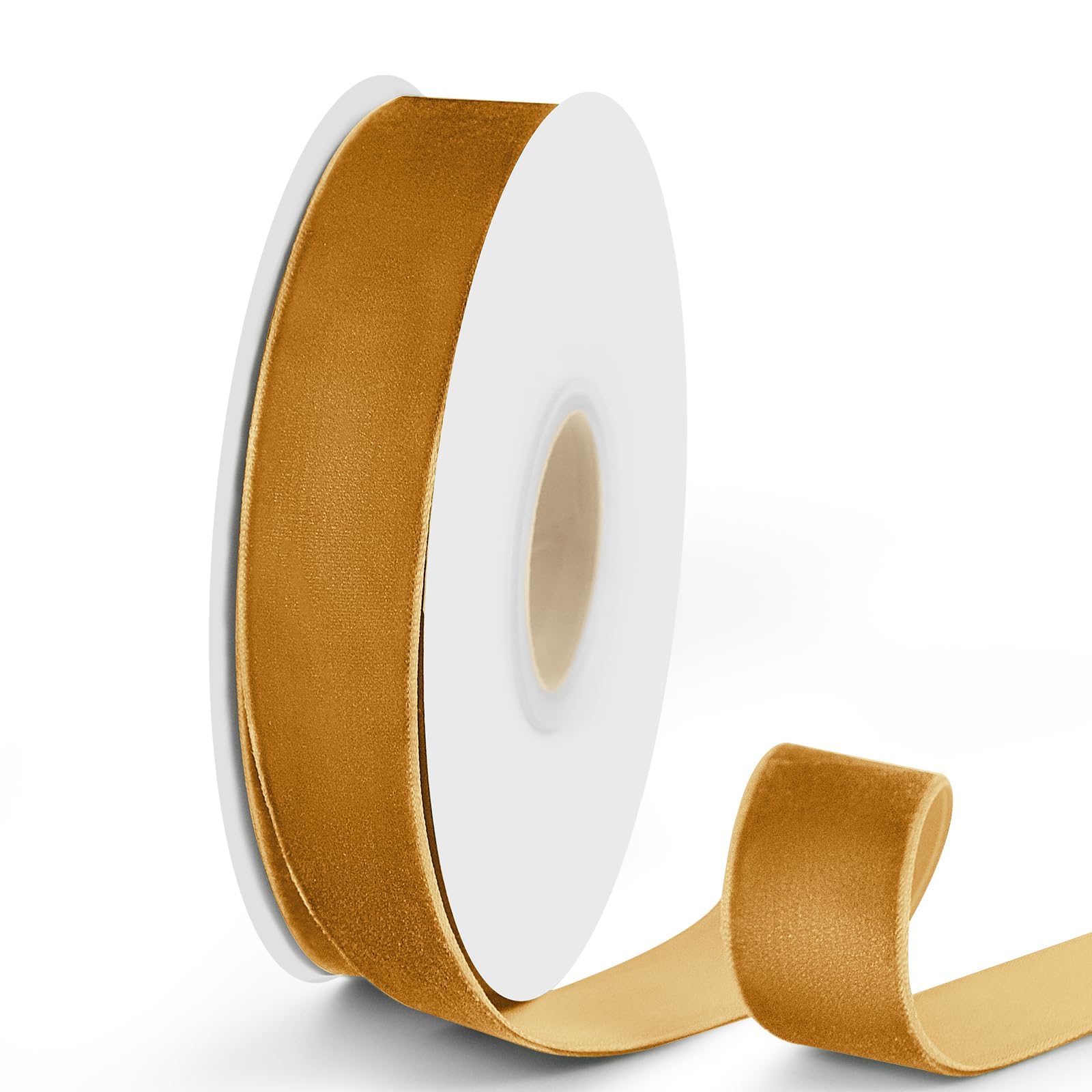 Amazon.com: VISPAD Beige Velvet Ribbon 1 Inch x 10 Yards, Single Face ...