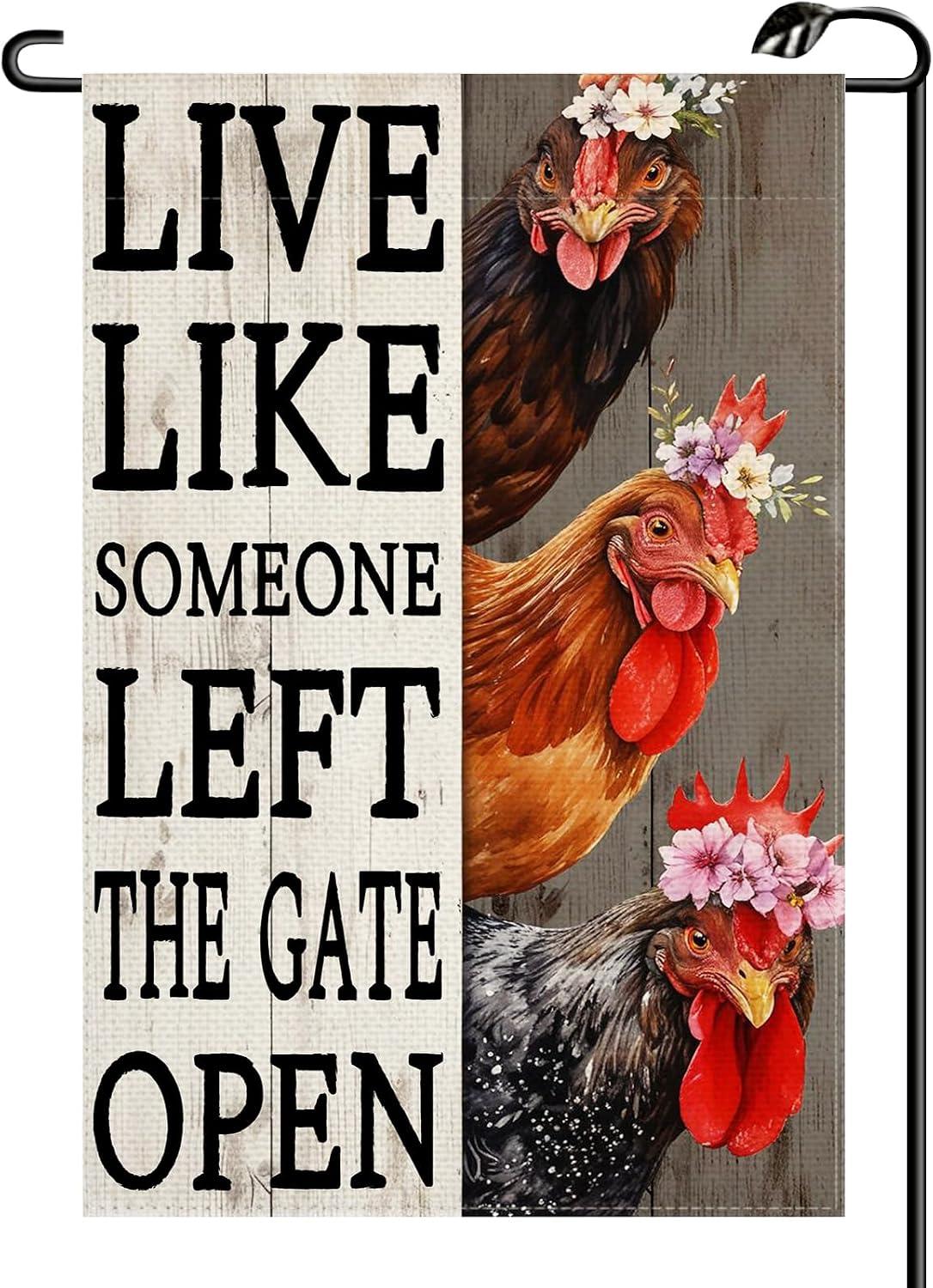 Amazon.com : Funny Chicken Farm Coop Garden Flag 12x18 Inch Double ...