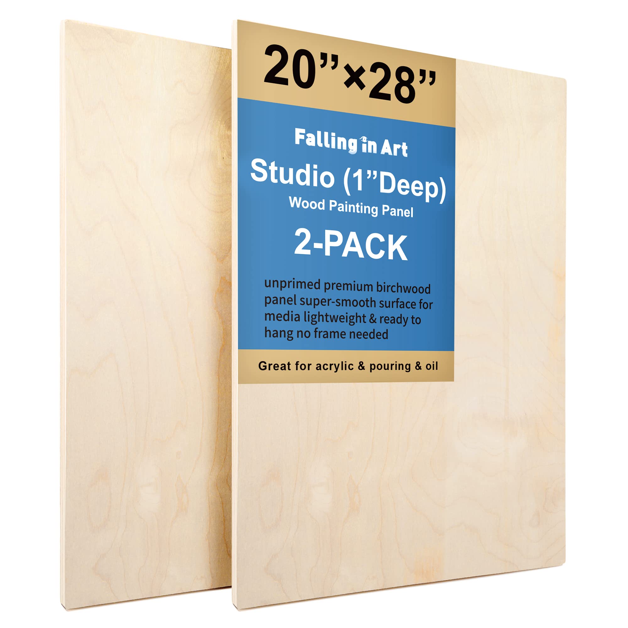 Snapklik.com : Falling In Art Unfinished Birch Wood Panels Kit For Painting