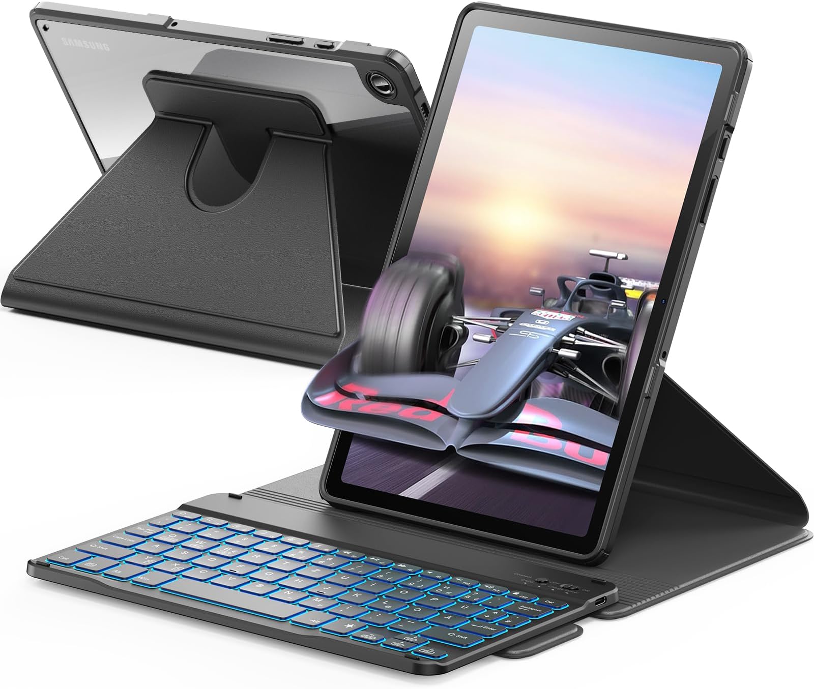 INFILAND Tastatur Hülle für Samsung Galaxy Tab A9+ Plus 11 Zoll 2023 ...