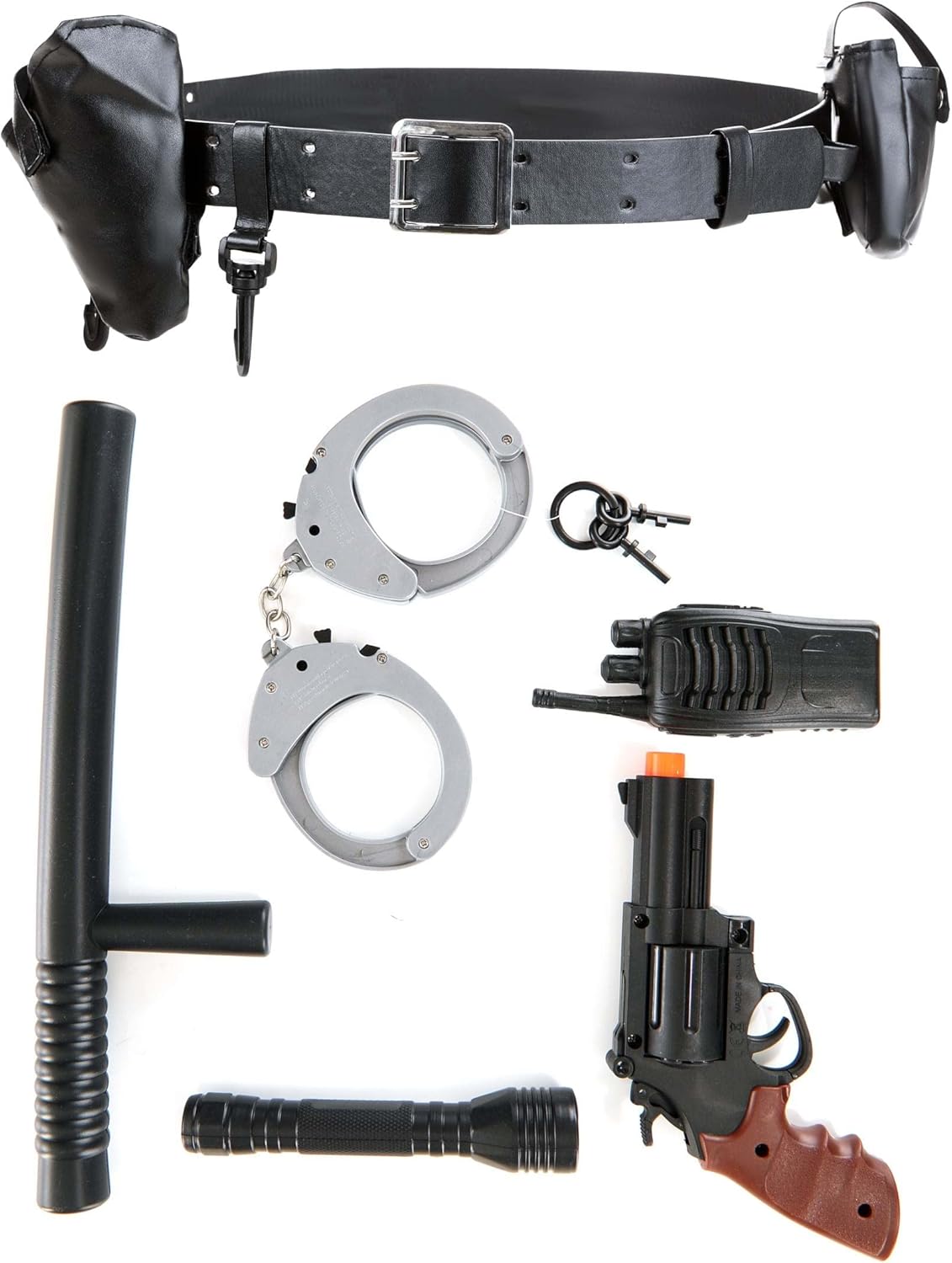 Amazon.com: Adult Black Police Officer Cop Belt Set - Holster, Pouch ...
