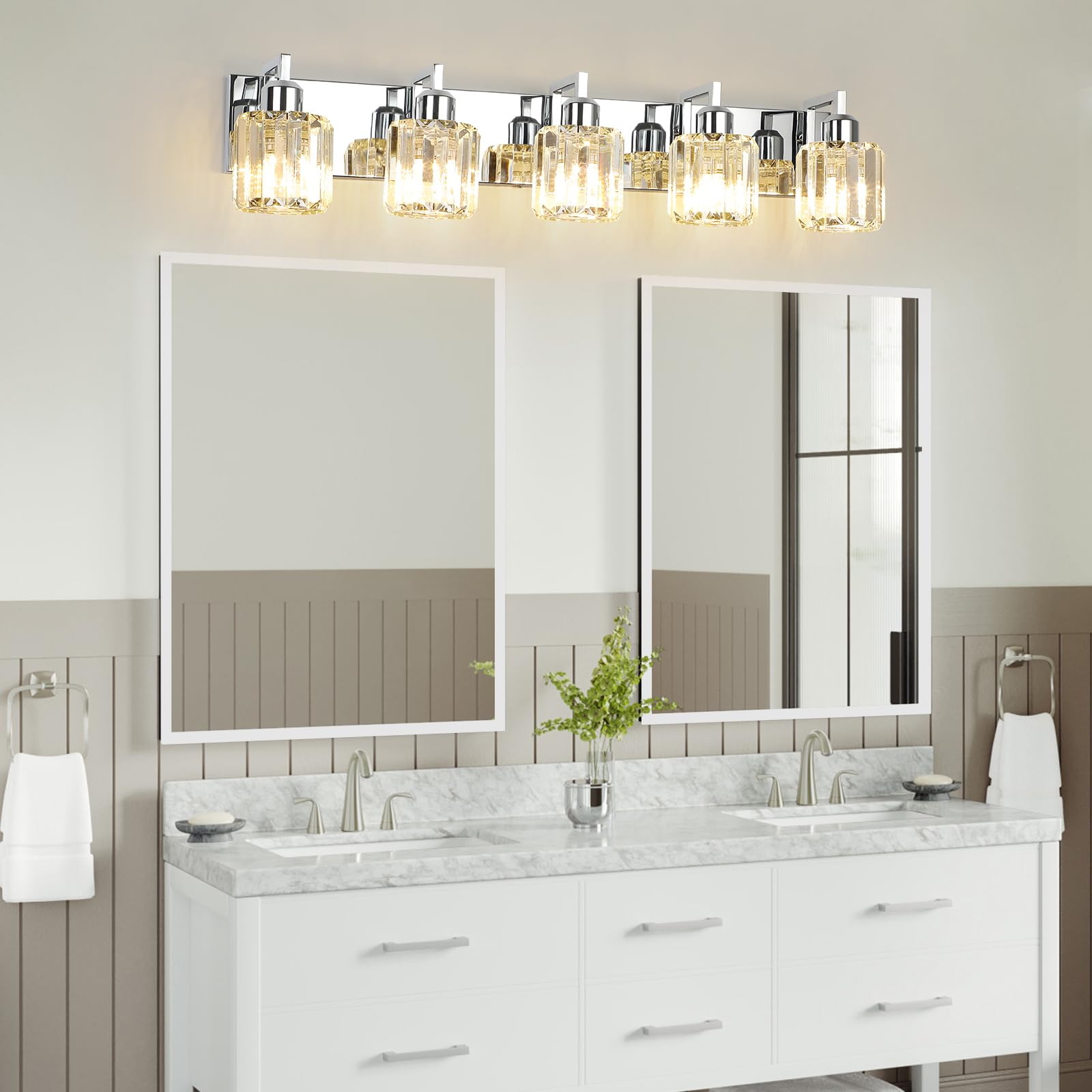 Bathroom Vanity Light Fixtures Modern LED Crystal Bathroom Vanity Light ...