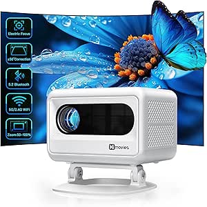 Amazon.com: [Enfoque eléctrico] Himovies Projector, mini proyector con ...