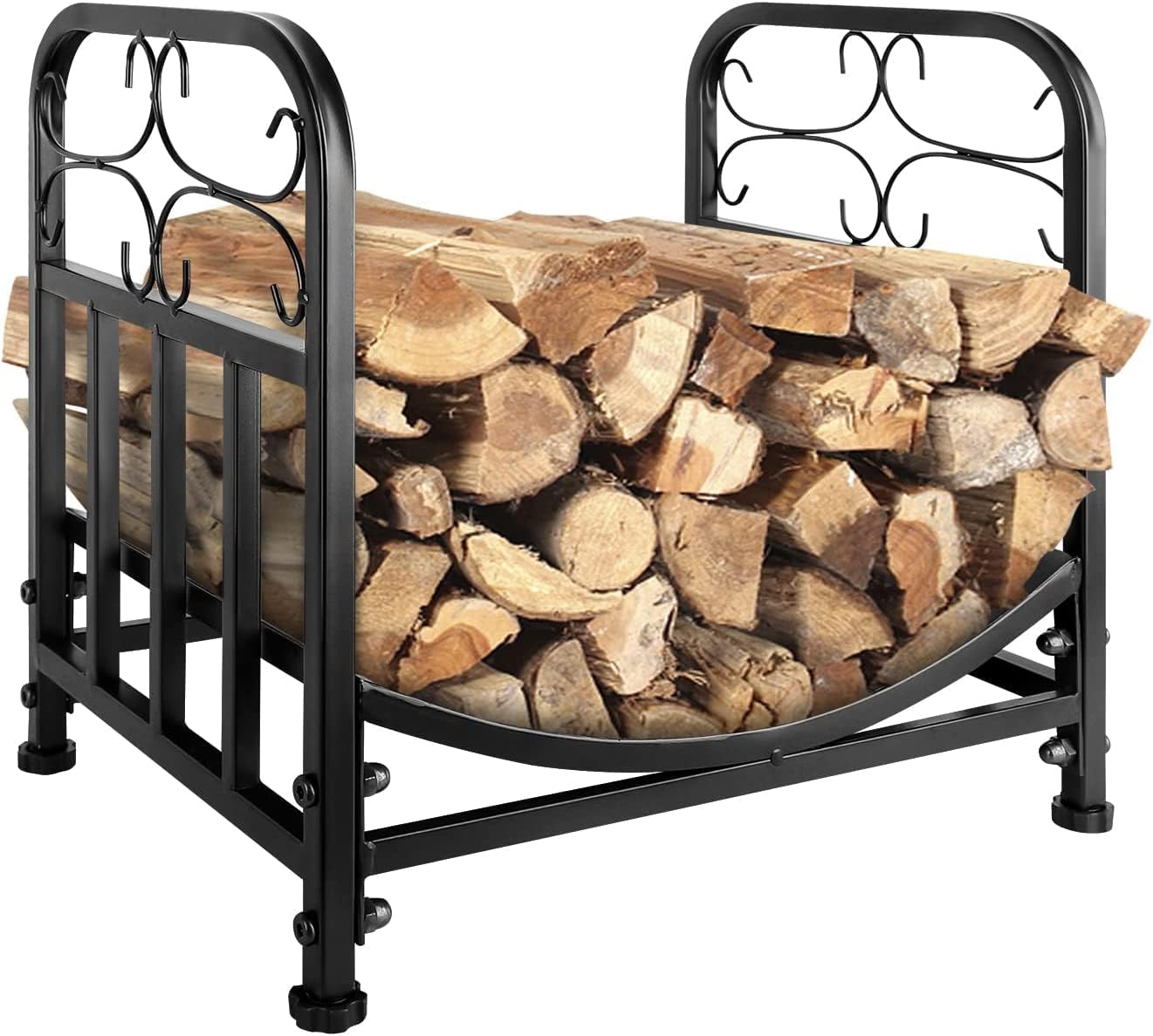 Amazon.com : BEEYEO Indoor Firewood Rack Firewood Holder for Indoor ...