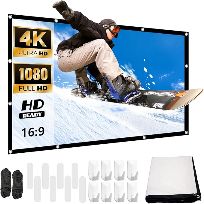 Schermo per Proiettore 100 Pollici, Schermo Cinematografico Portatile ...