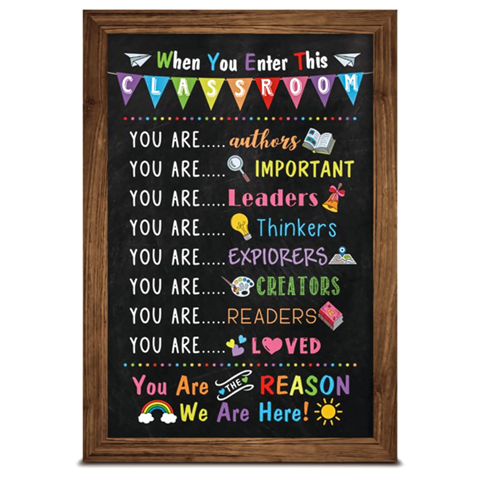Buy Back to School Chalkboard Classroom Sign Classroom Decorations ...