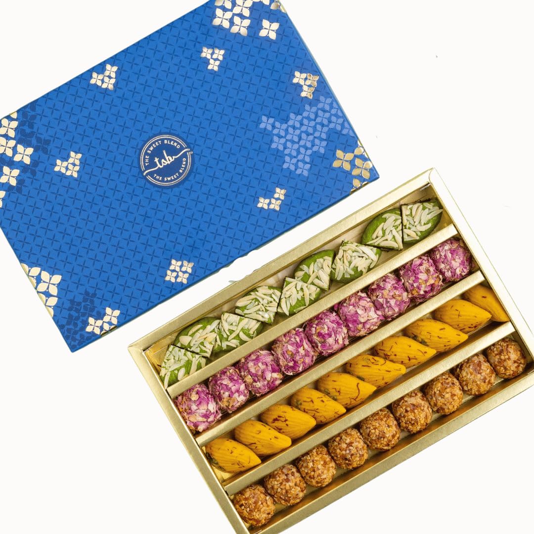 Buy THE SWEET BLEND Exotic Mithai Box | 1kg | Assorted Indian Mithai ...