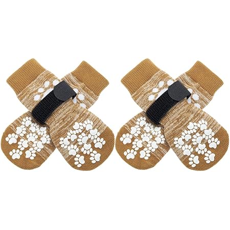Amazon.com : PUPTECK Anti-Slip Dog Socks Pet Paw Protection for Indoor ...
