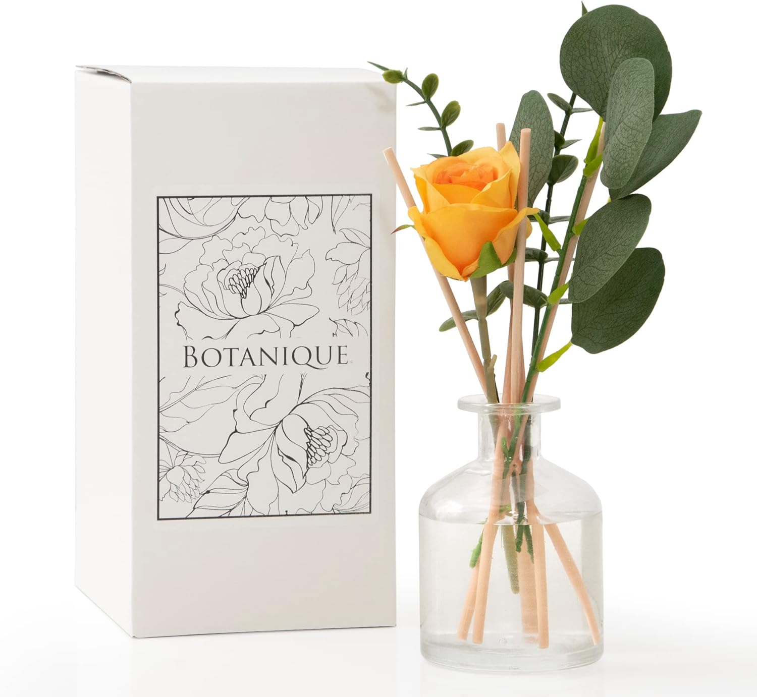 Amazon.com: Botanique Yellow Rose & Eucalyptus Floral Decorative ...