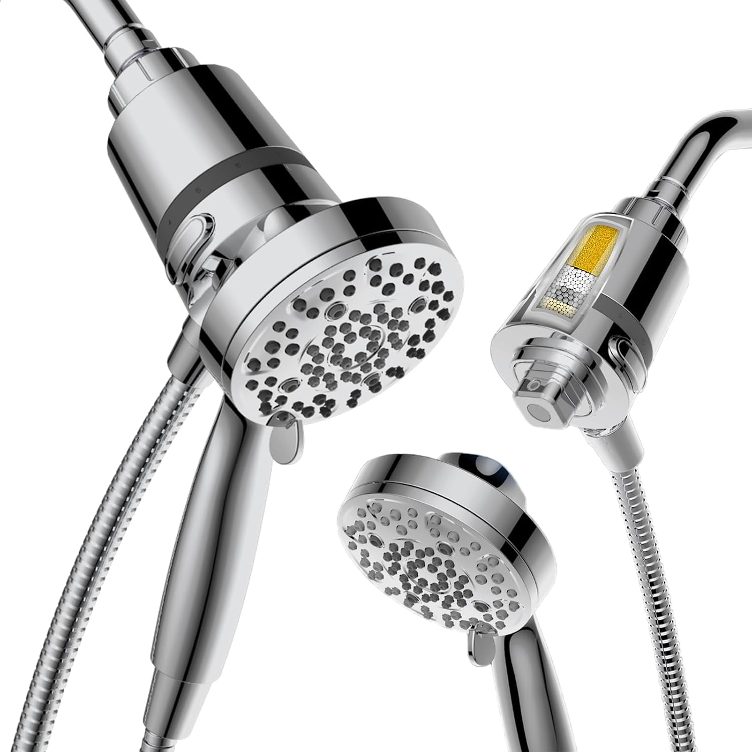 SANYCASA Filtered Shower Head with Handheld, Magnetic Docking System ...