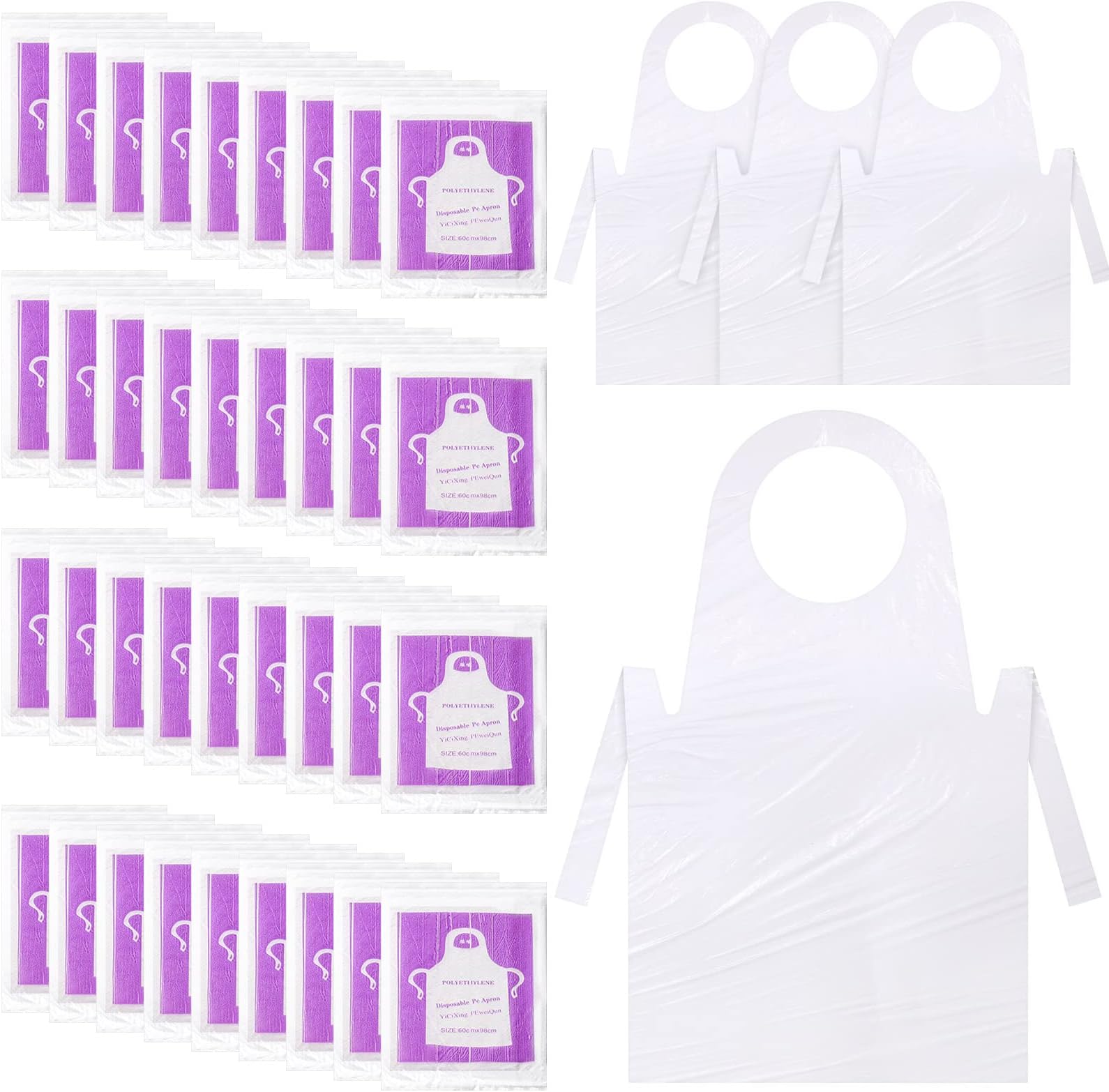 Amazon.com: UniPleased Disposable Aprons (50 Count), Plastic apron for ...