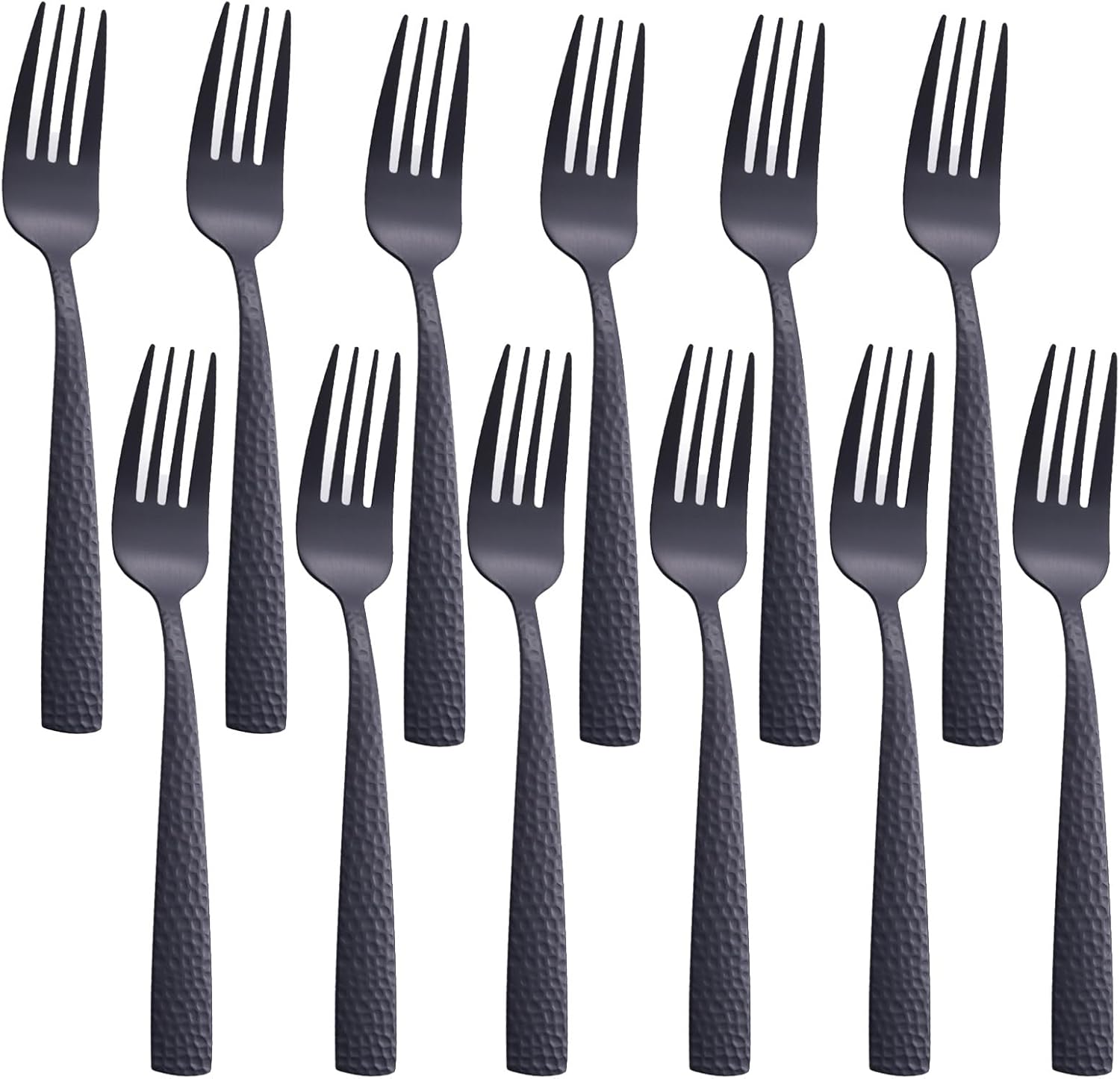 Amazon.com: X-Haoware Matte Black Salad Forks Set of 12, Stainless ...