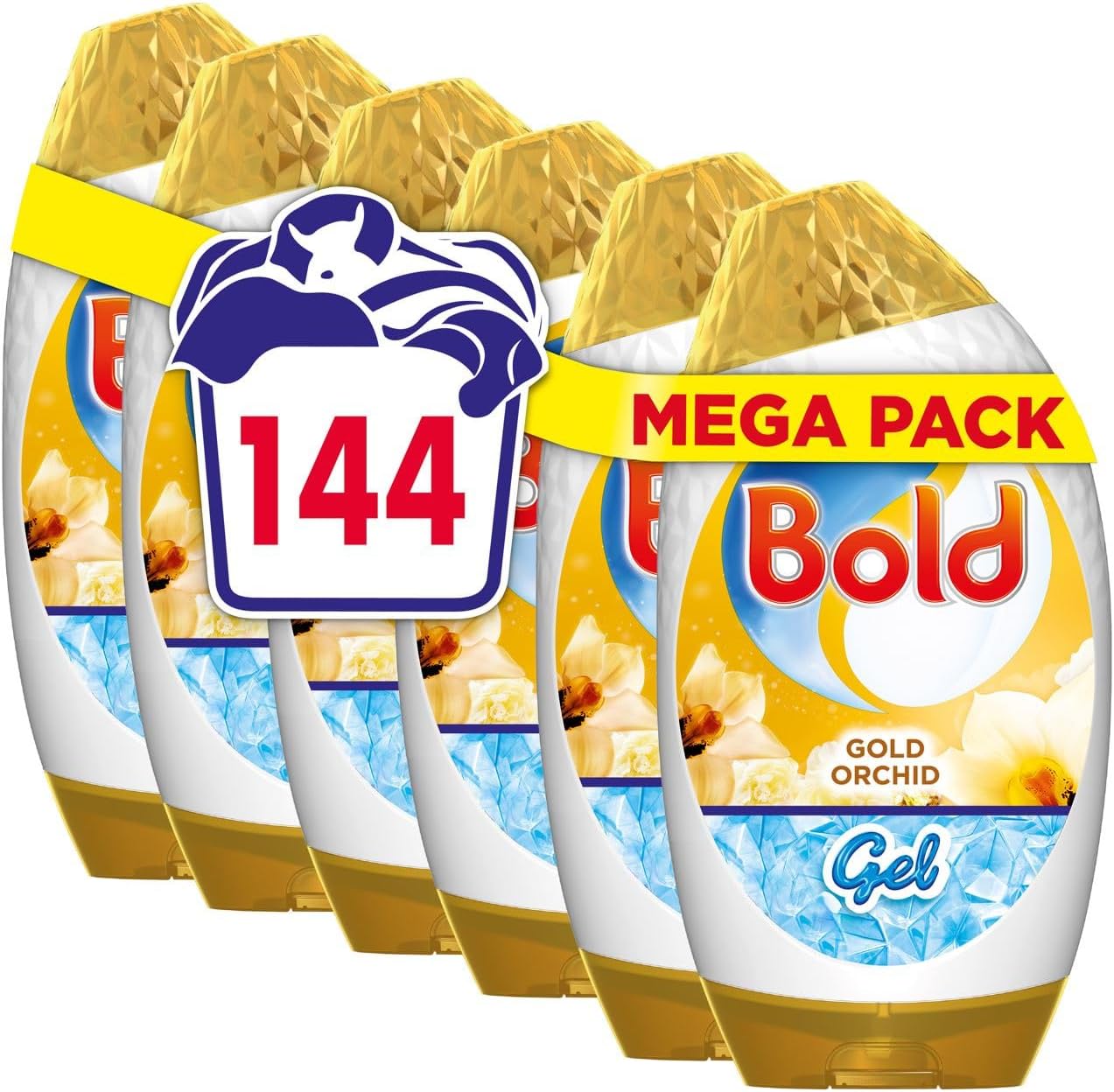 Bold Washing Liquid Laundry Detergent Gel, 144 Washes (840 ml x 6 ...