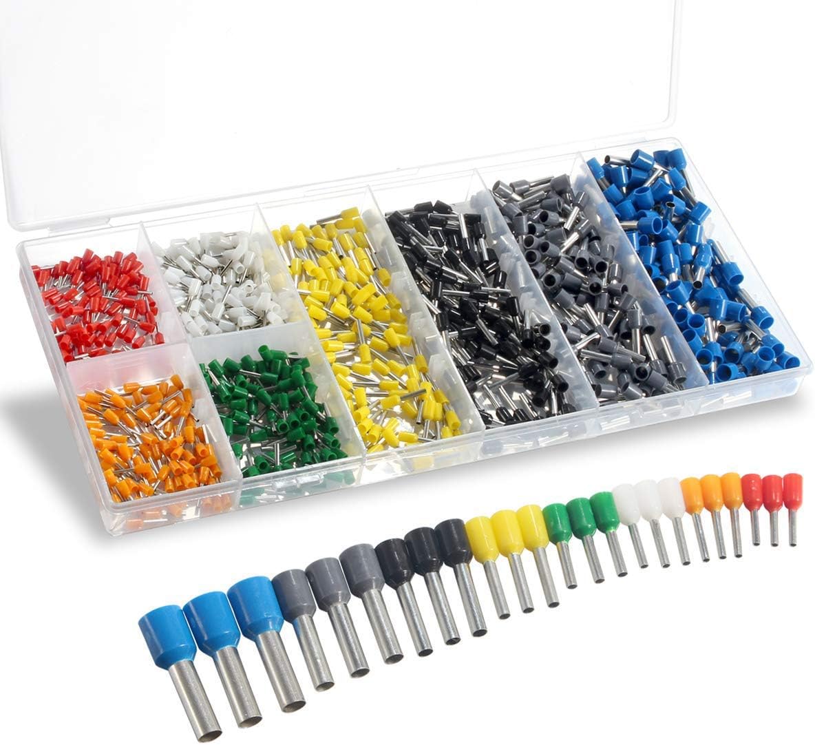 Amazon.com: uxcell 200pcs Orange AWG 22 Wire Copper Crimp Insulated Pin ...