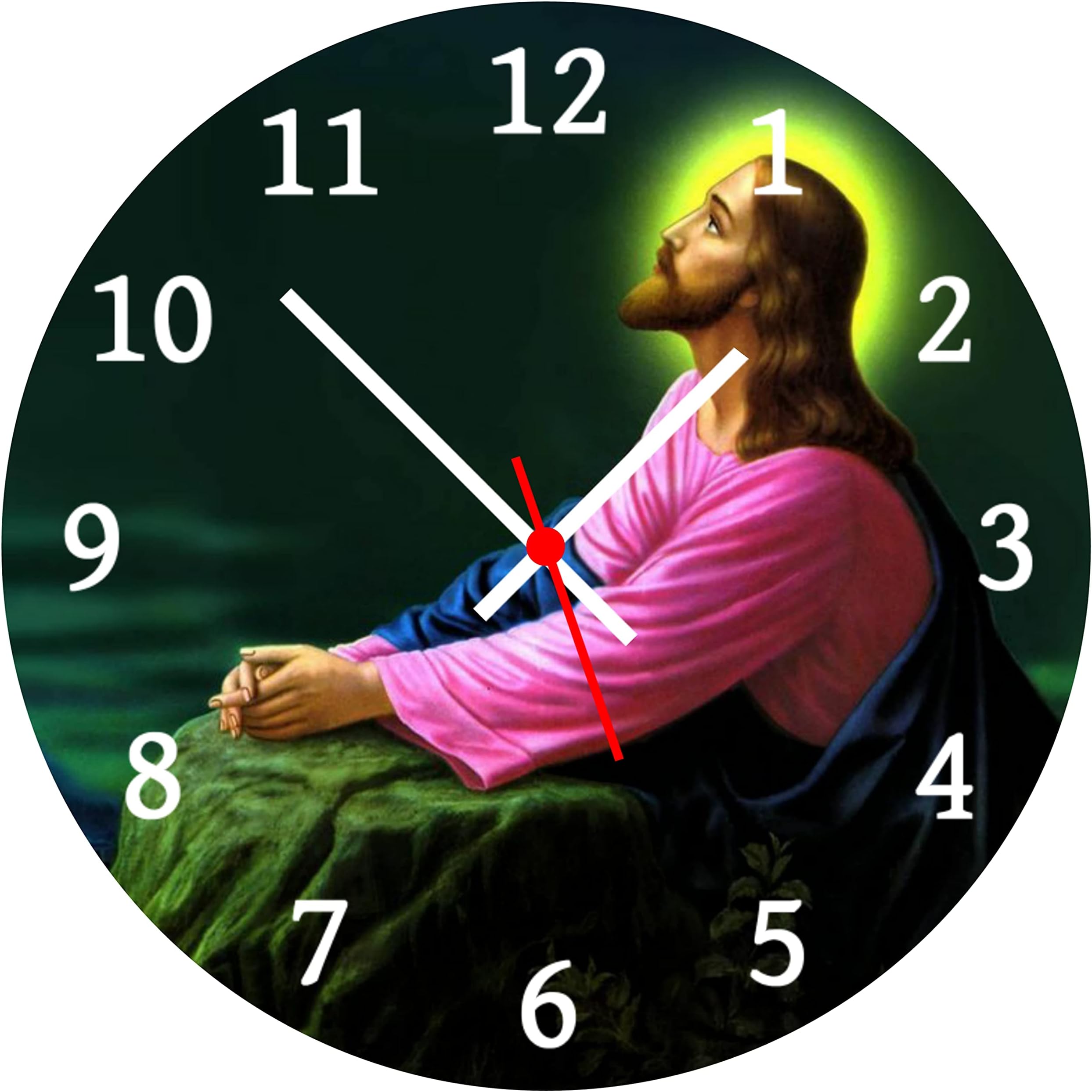 Buy DESIGN CONNECTION Wooden I Love Jesus with Painting Wall Clock ...