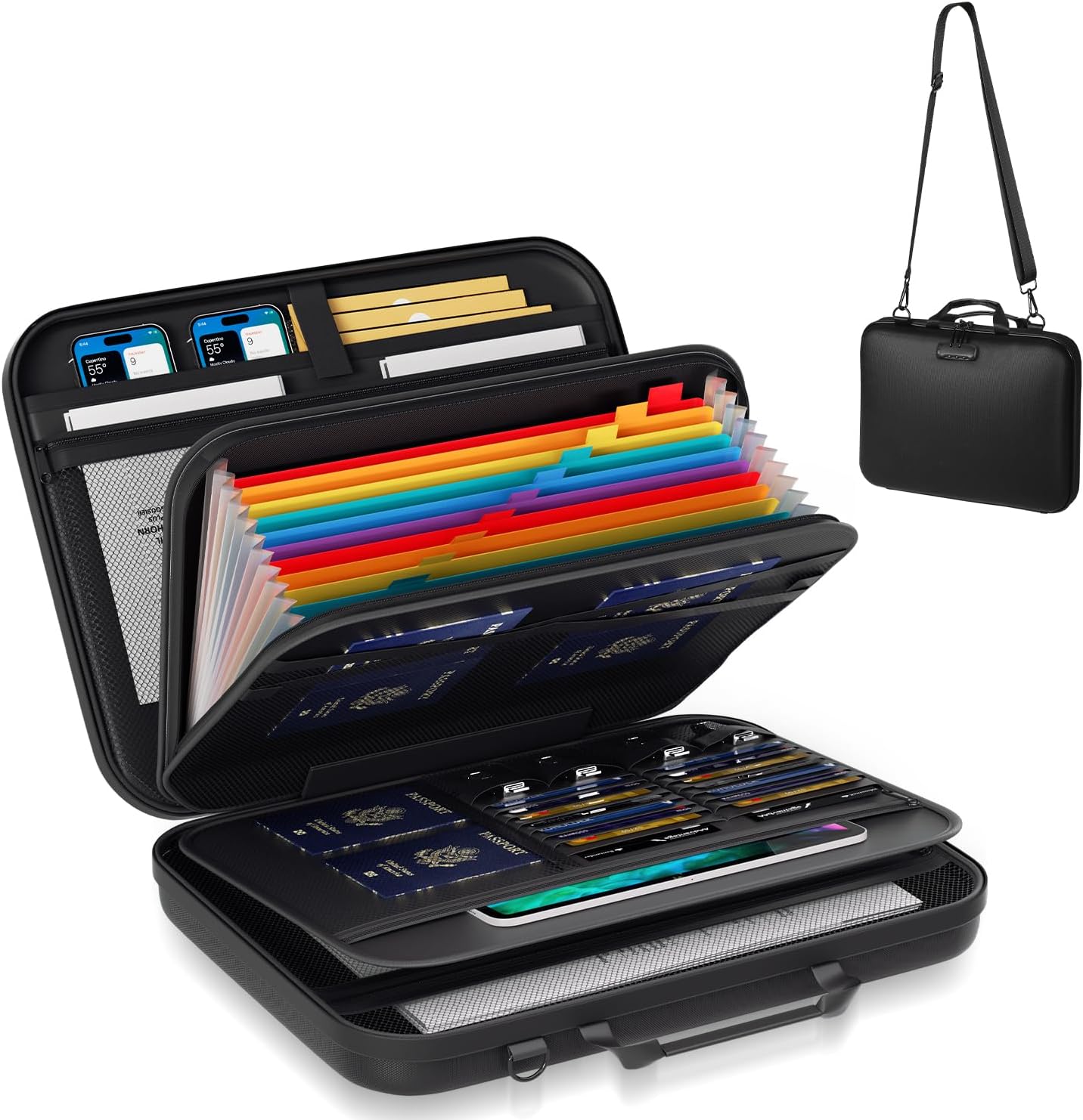 Amazon.com: Fuairmee Fireproof File Organizer with Lock, Hard Shell ...