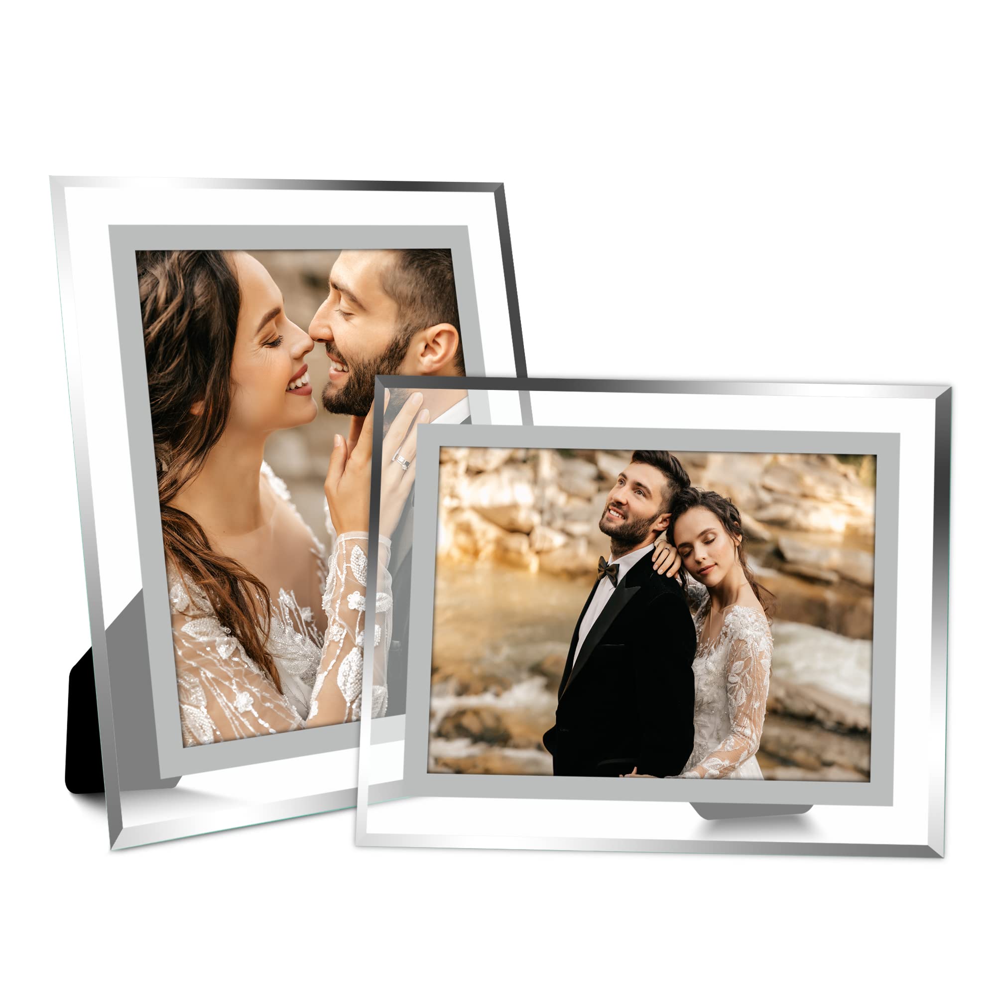 Amazon.com - Vienrose 8x10 Picture Frame Set of 2, Glass Photo Frames 8 ...