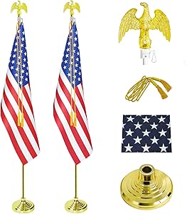 Amazon.com : Indoor Flag Pole Kit - Telescoping 6FT-8FT Flag Pole with Base, 3x5 FT American ...