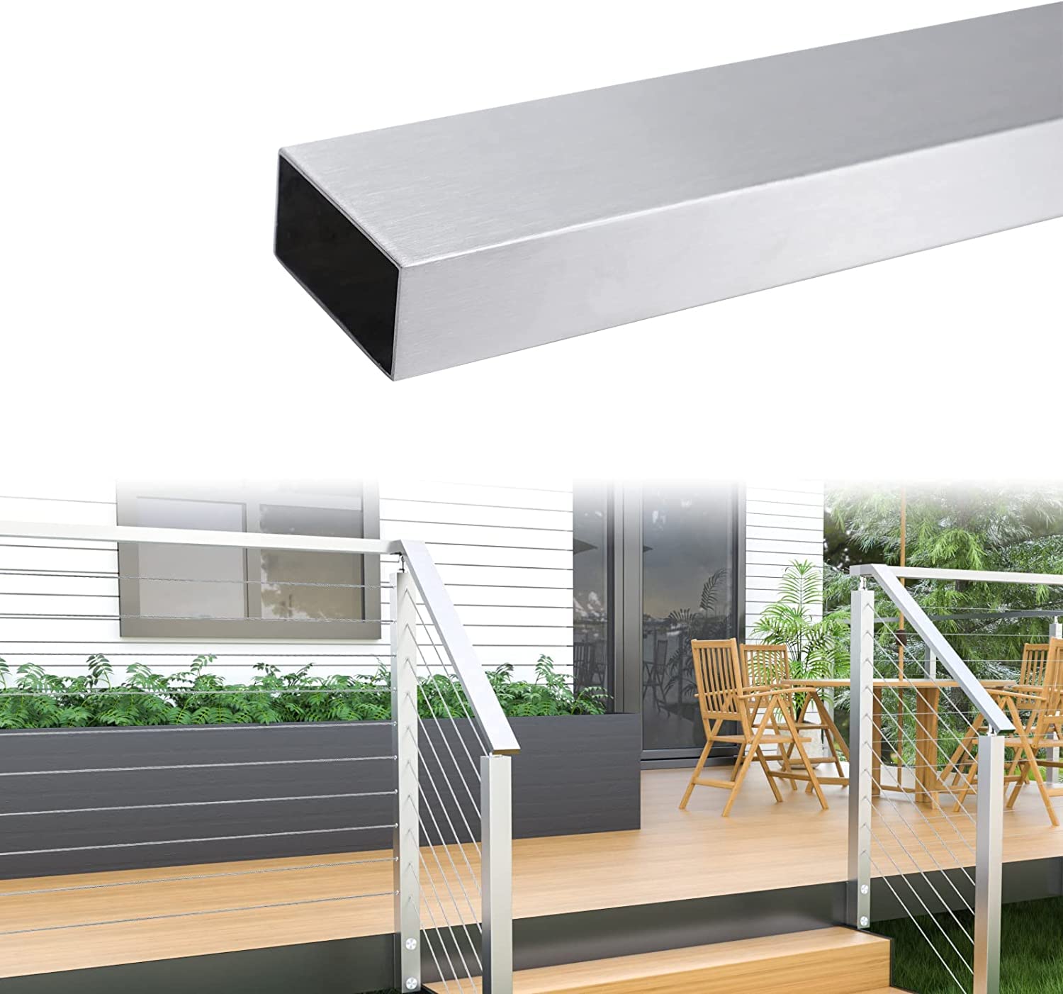 Muzata HT10 Stainless Steel Flat Handrail Bundle with Muzata CR23 Hand ...