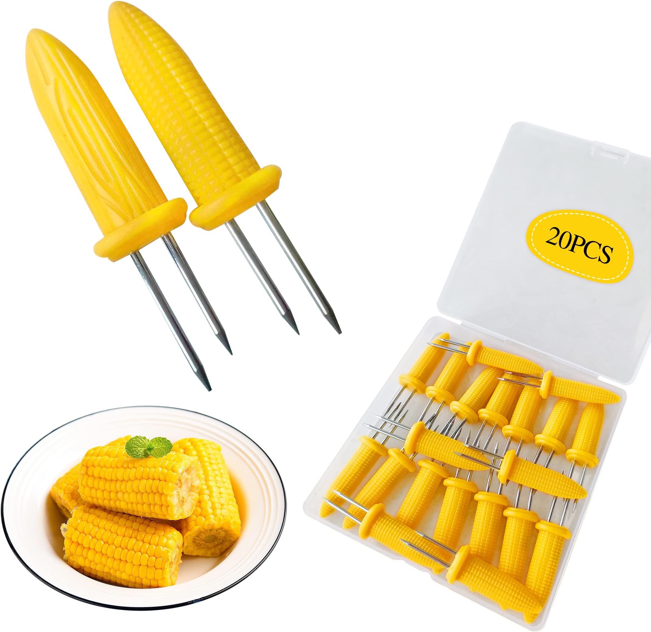 Amazon.com : Alpine Cuisine Corn Skewers 8 Piece Set Stainless Steel ...