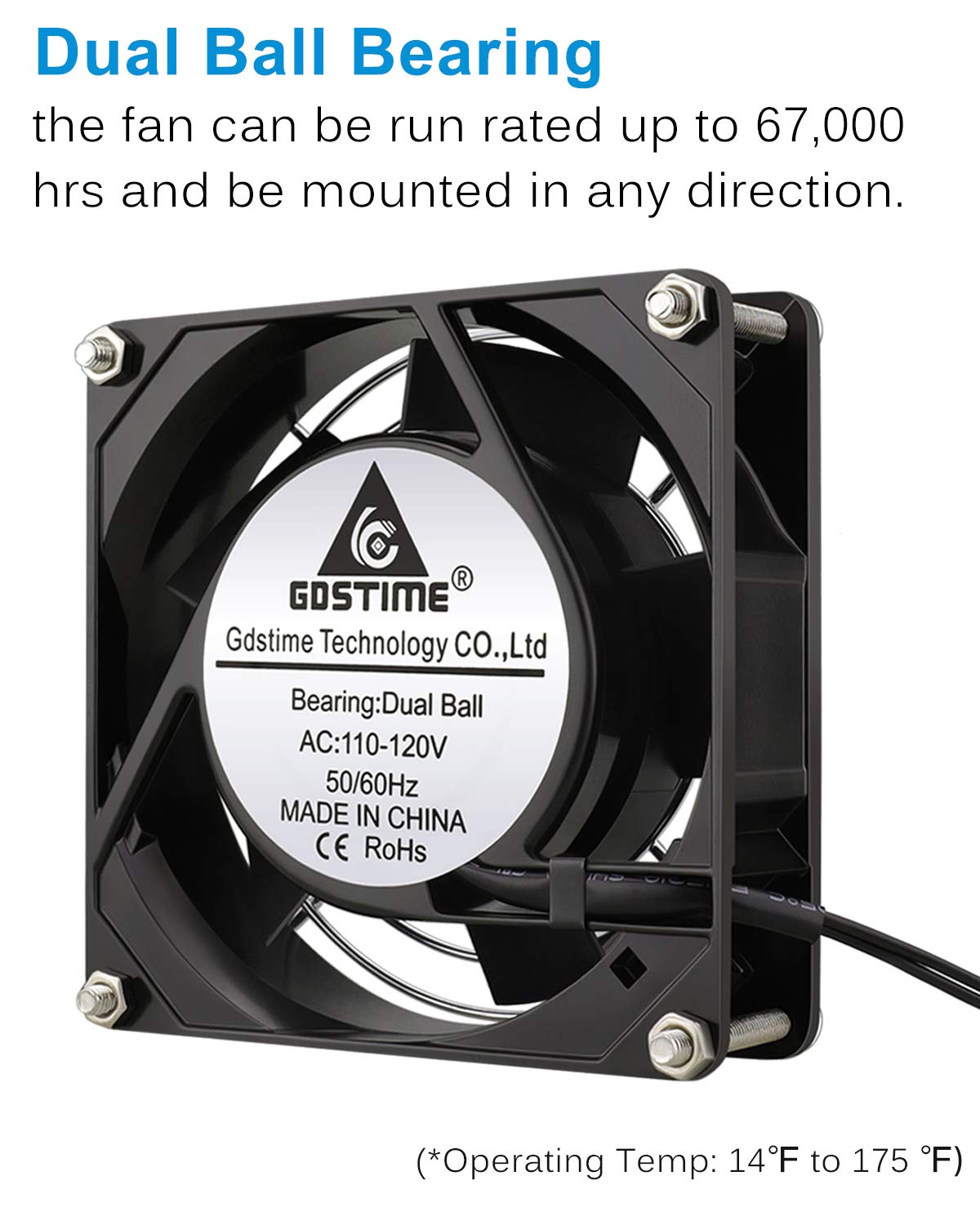 Snapklik.com : Axial Fan 90mm, 110V 120V AC 92mm X 92mm X 25mm Dual ...