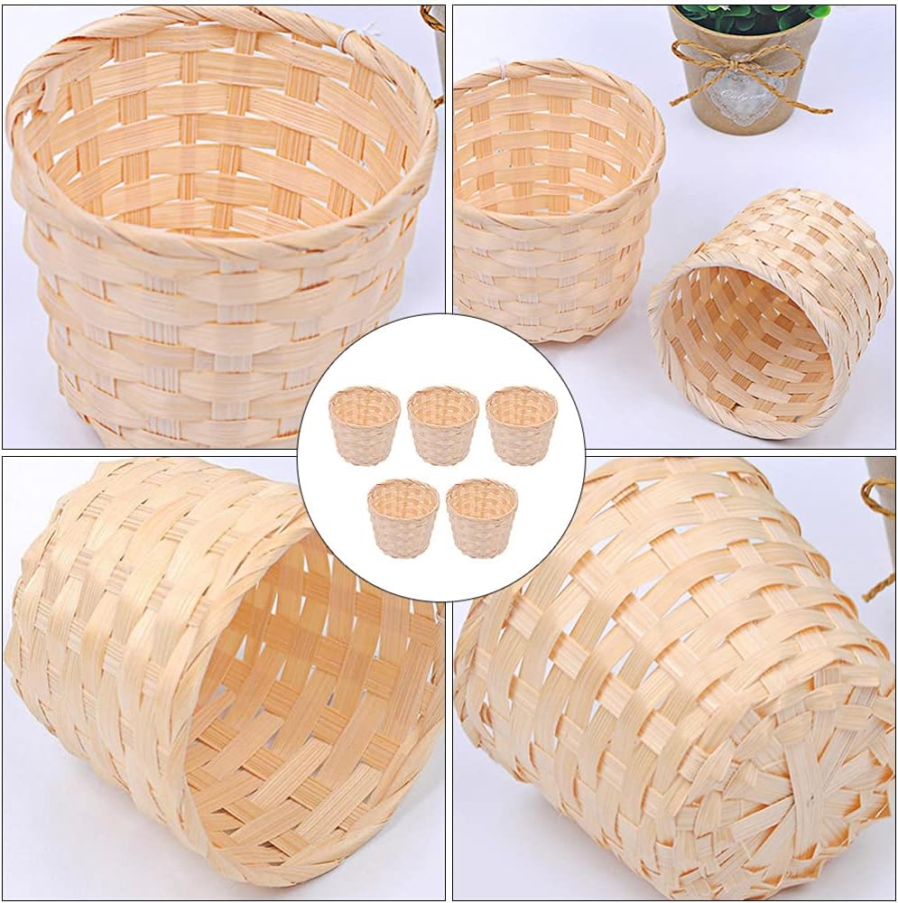 Buy Happyyami 5Pcs Miniature Basket Empty Gift Baskets to Fill Mini ...