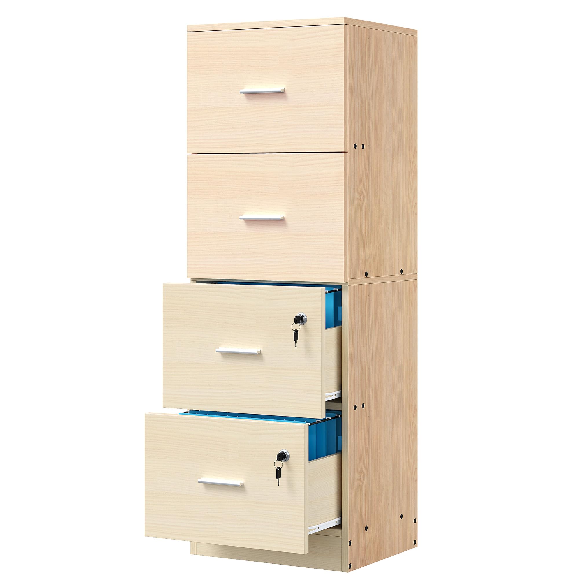 YITAHOME Filing Cabinet with 4 Drawers, Lockable Cabinet, 127.5 cm High ...