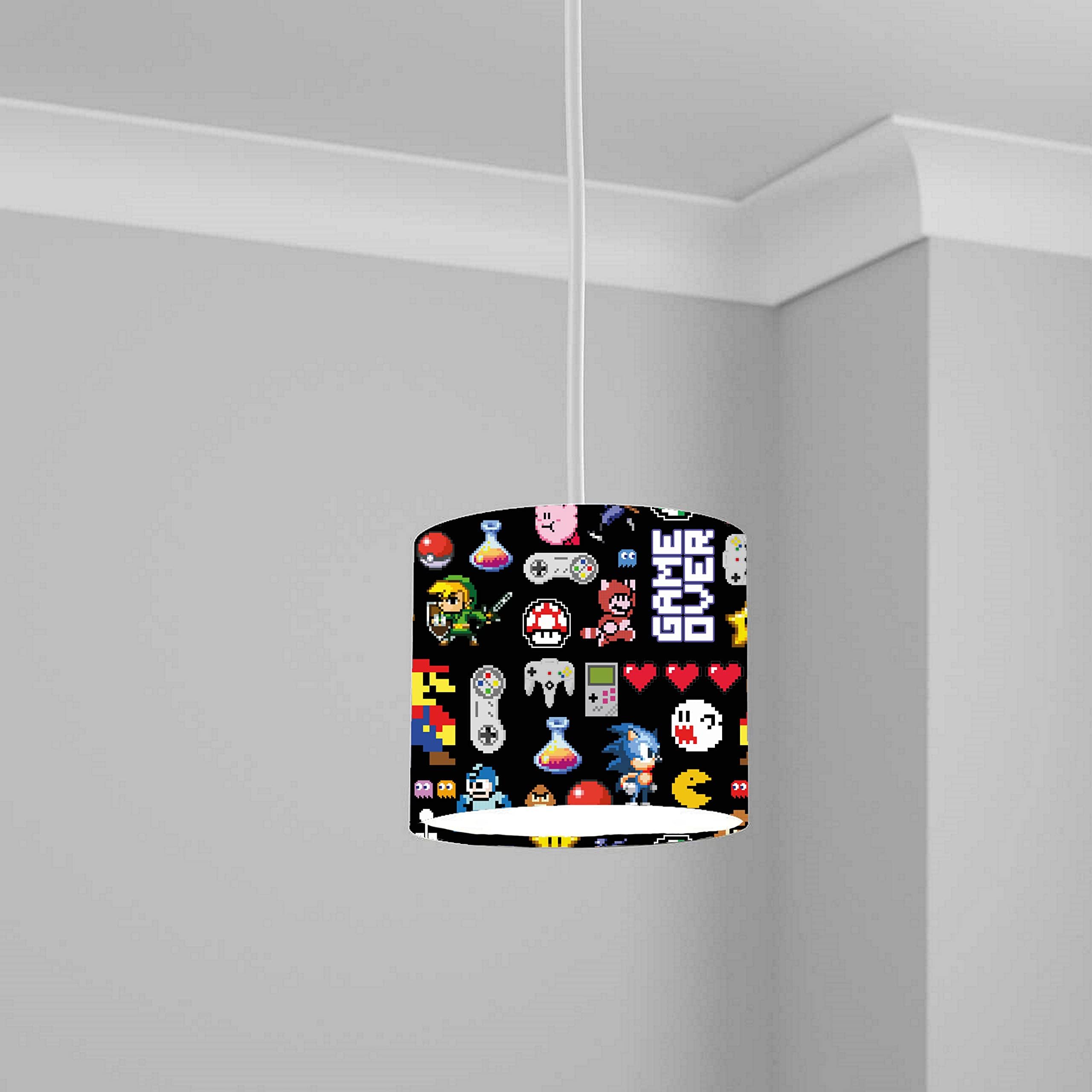 Children's, Kid's Games Controller, Gaming Fabric Ceiling Light Shade ...