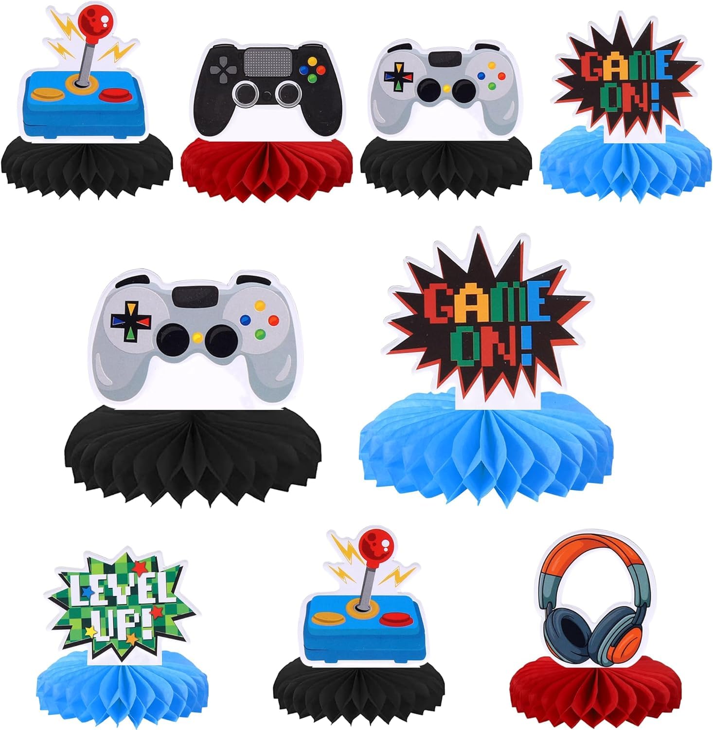 SYKYCTCY 6 PCS Video Game Honeycomb Table Centerpiece Game On ...