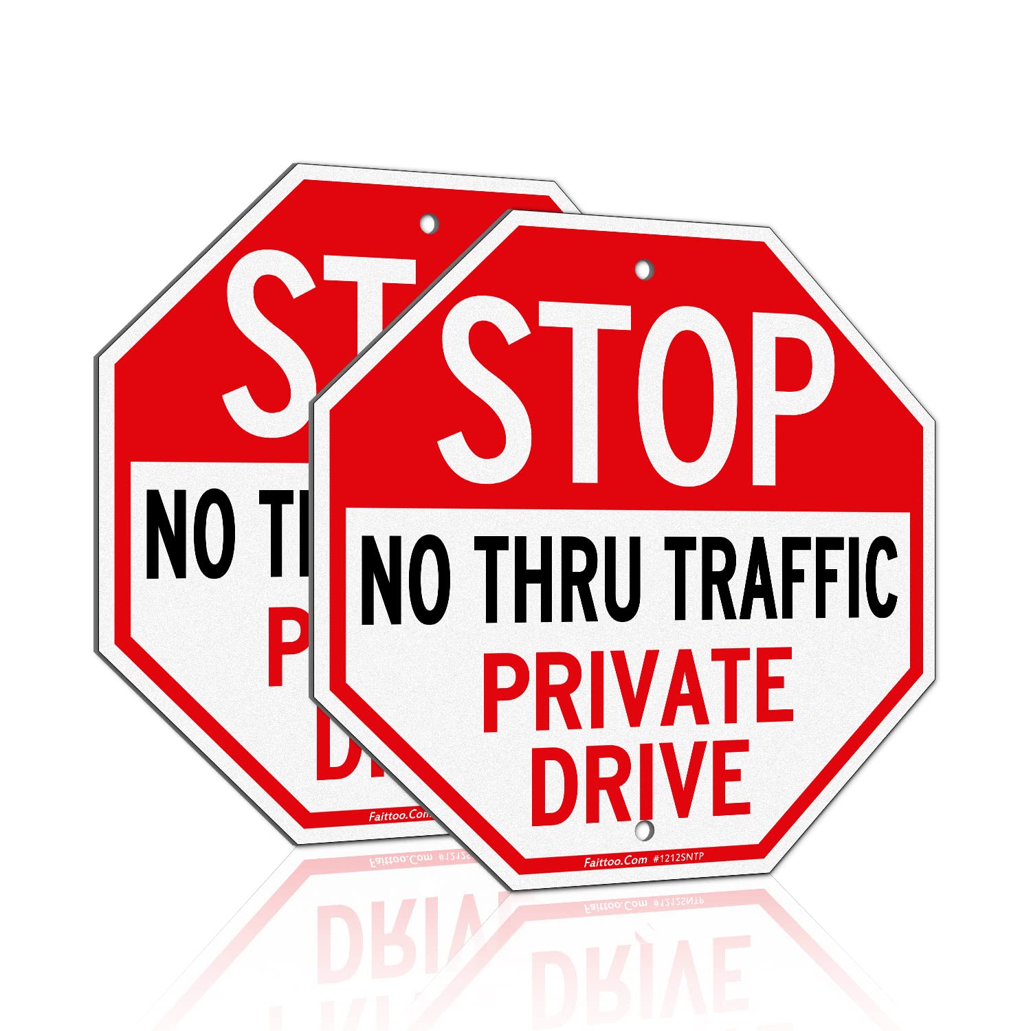 Amazon.com: Faittoo Private Drive Sign, No Thru Traffic Sign, Stop Sign ...