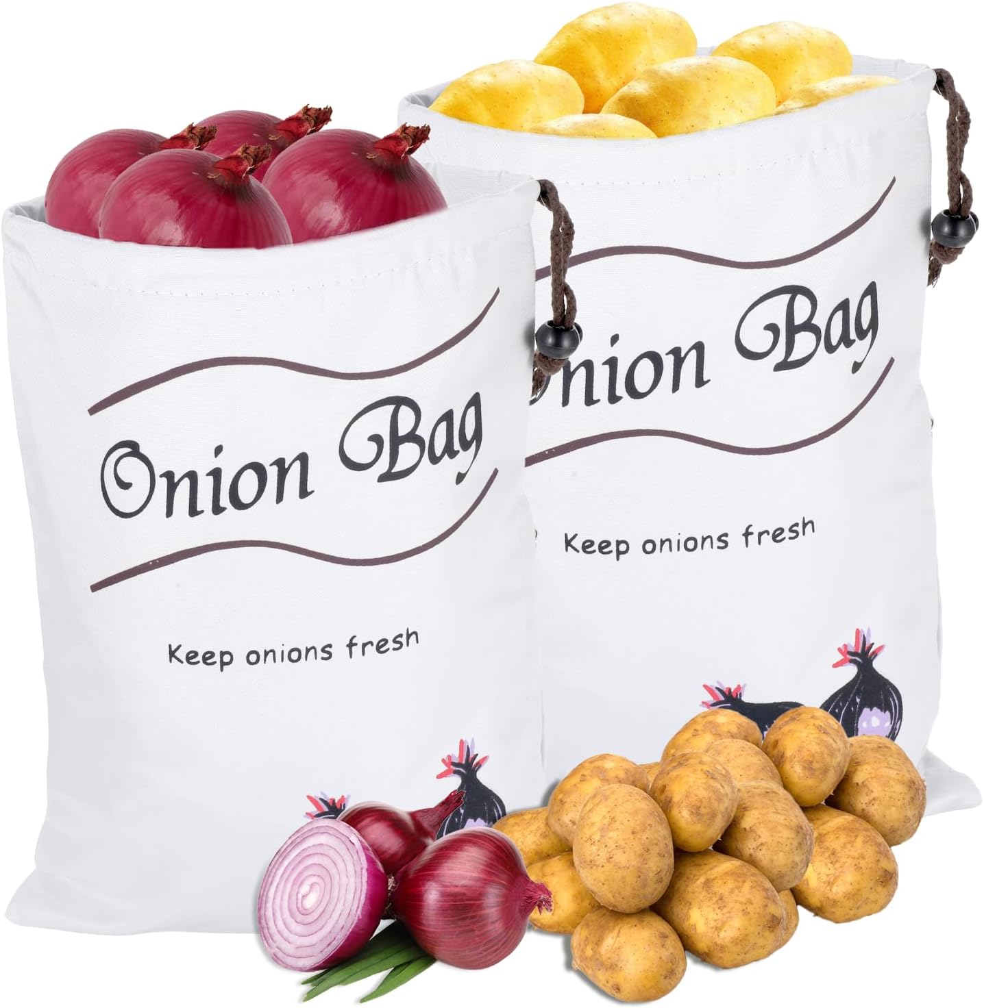 Amazon.com: Set of 3 Reusable Hanging Vegetable Storage and Dispenser ...