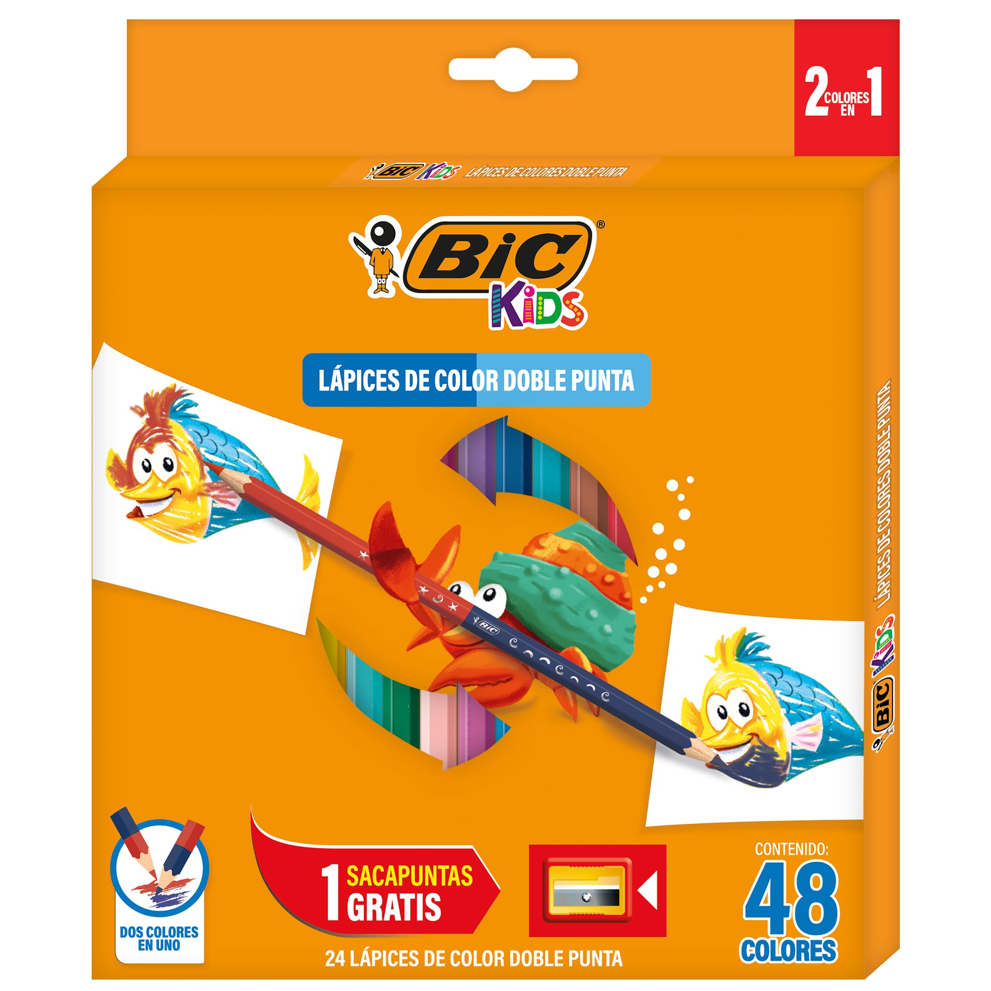 BIC Lápices de Colores Evolution Bicolor Colores Intensos Punta ...