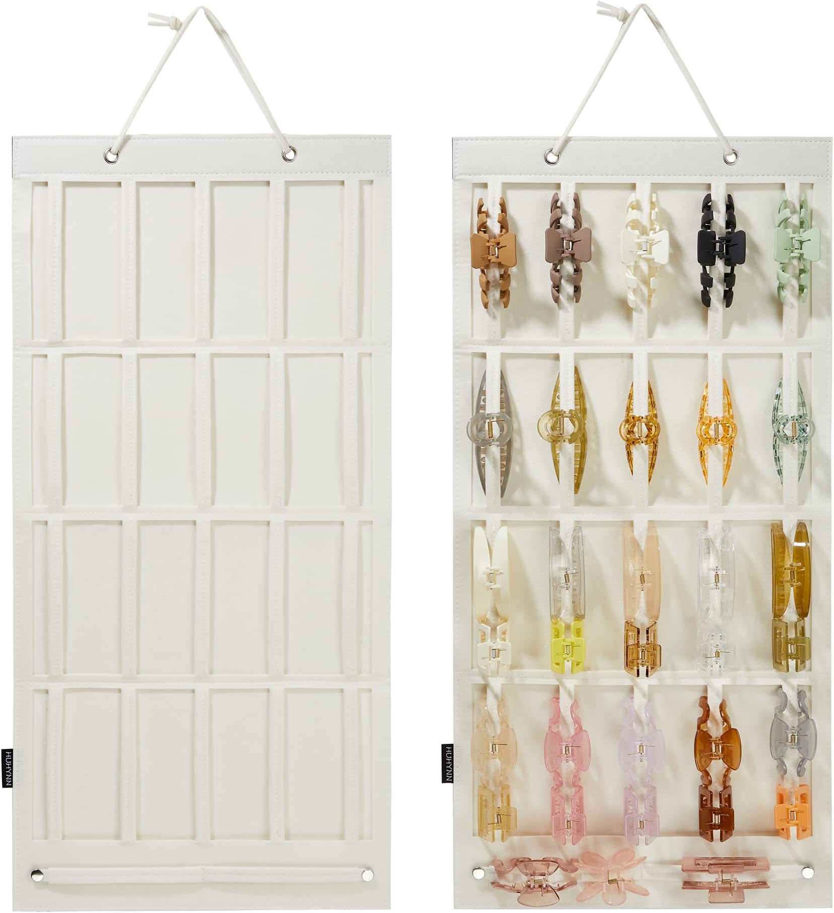 Amazon.com: Heesch Hanging Claw Clip Organizer Satin Covered Hair Claw ...