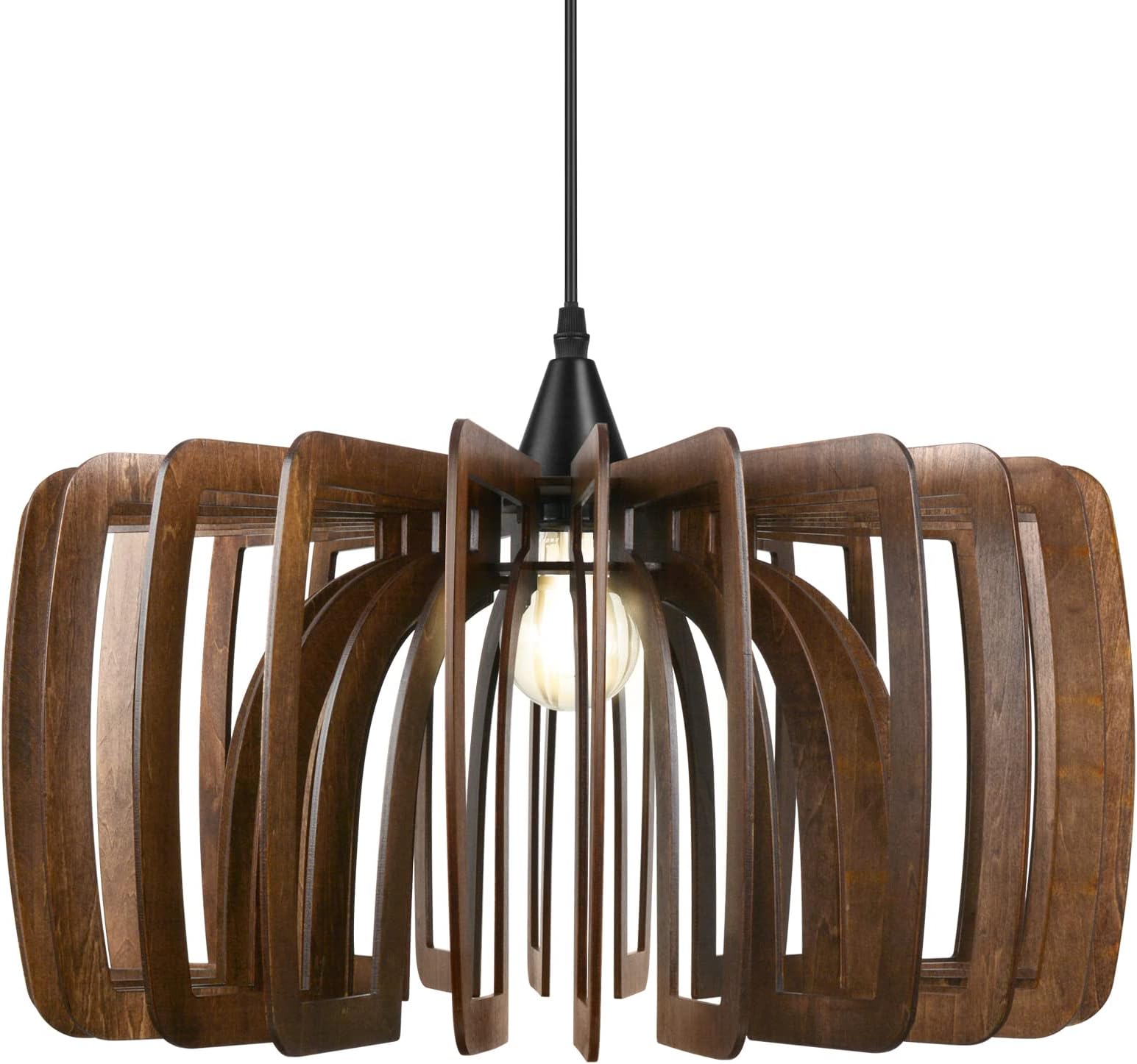 ROMGUAR CRAFT Farmhouse Pendant Light Wood Hanging Light Ceiling ...
