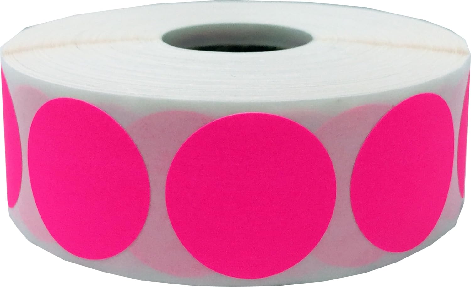 Fluorescent Pink Circle Stickers, 25 mm 1 Inch Dot Labels 500 Pack ...