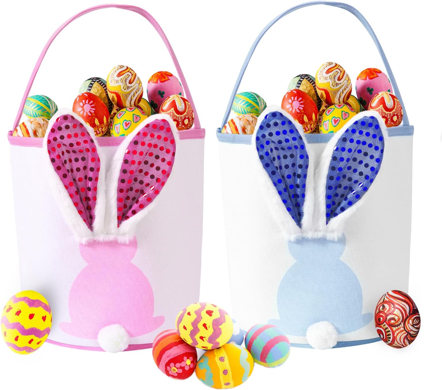 Amazon.com : FlameFlash Easter Bunny Baskets Empty with Lights, Large ...
