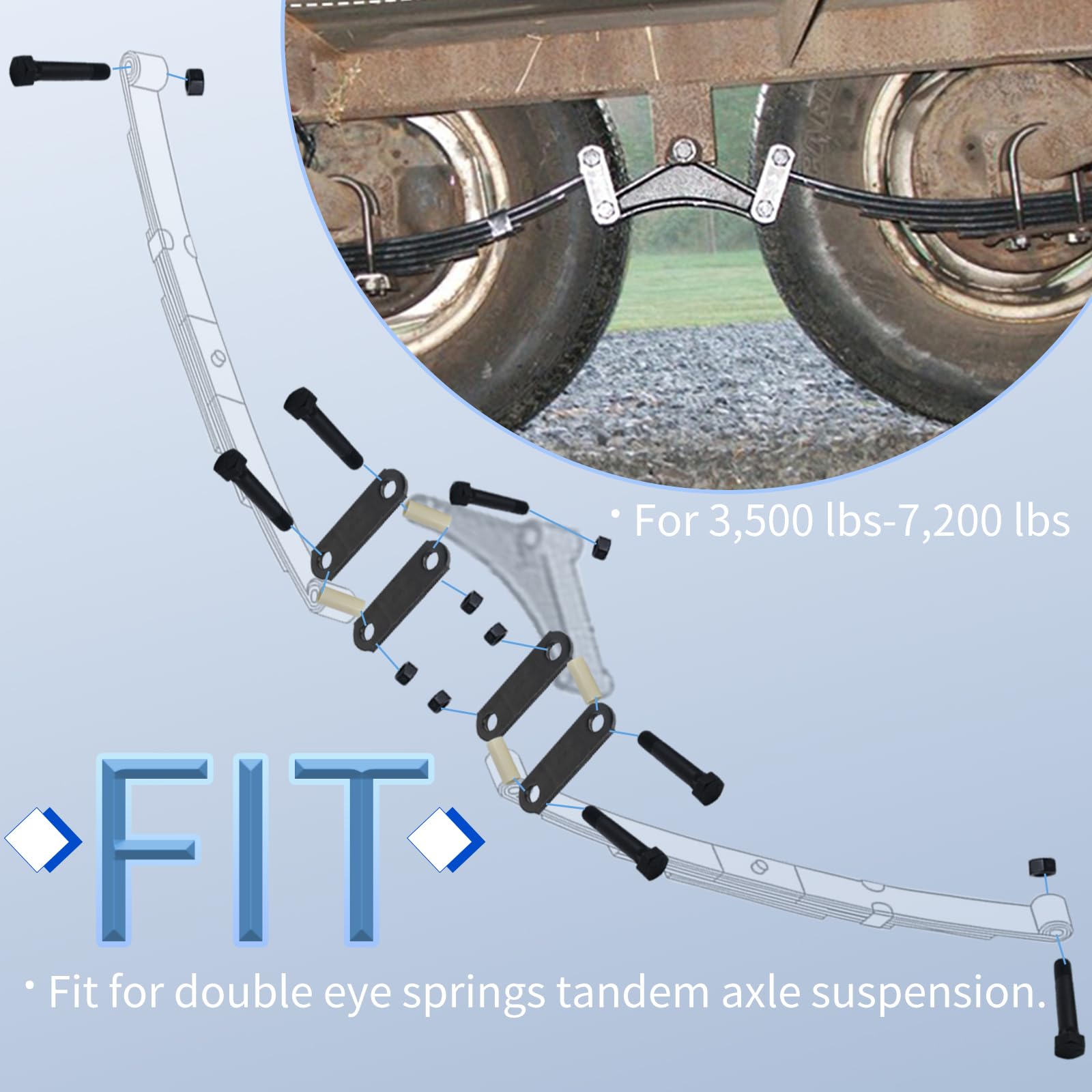 Snapklik.com : iBroPrat Trailer Axle Shackle Kit, Tandem Axle Trailer ...