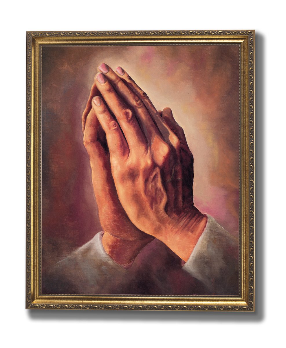 Amazon.com: Man Praying Hands Christian Religious Decor Wall Picture ...