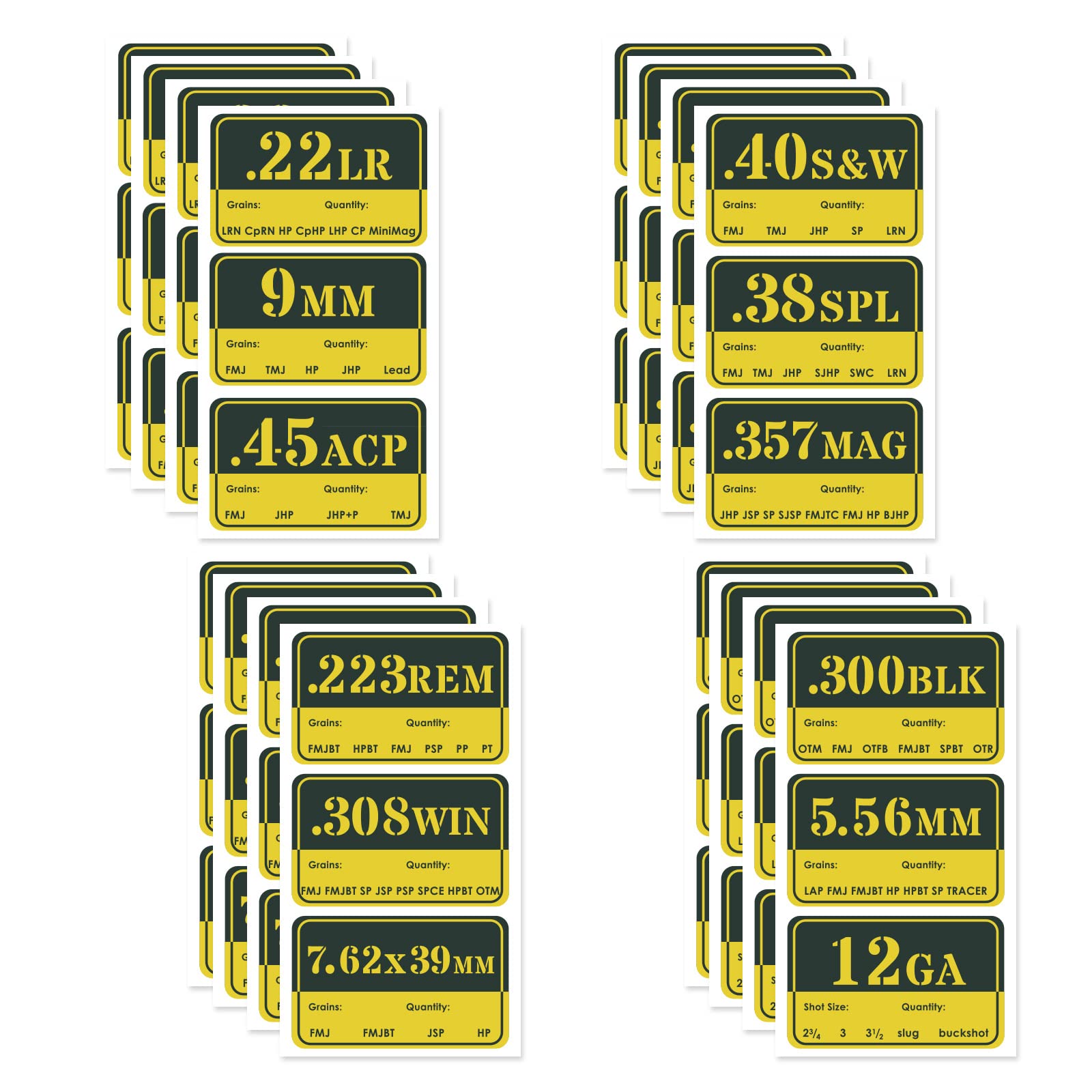 48 Pack Ammo Can Labels Set 22lr 9mm 45 Acp | Desertcart Japan
