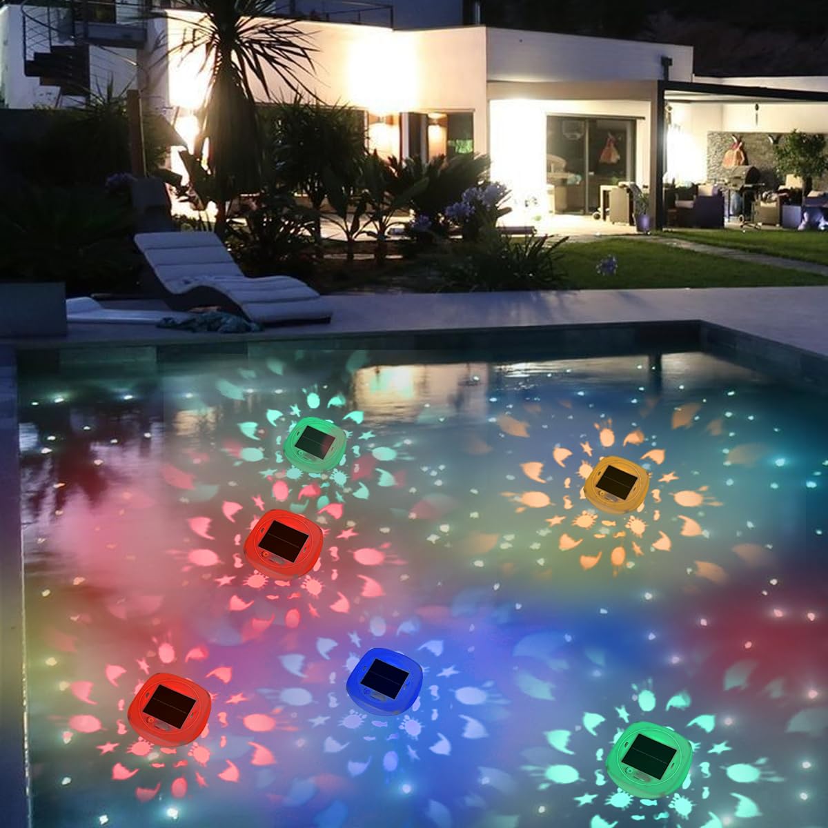 Amazon.com: M.best Floating Pool Lights, 7 Modes 4 Color Changing IP67 ...