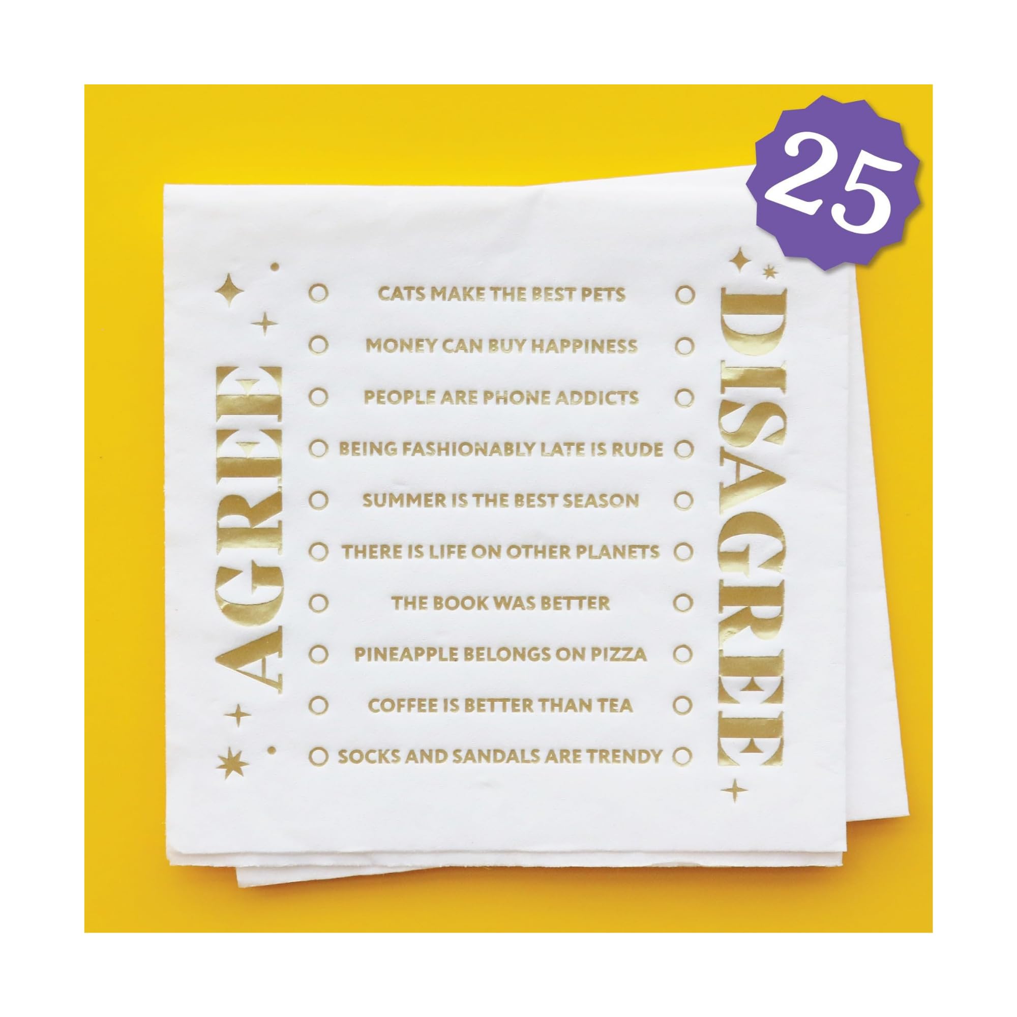 Amazon.com: Big Dot of Happiness Agree or Disagree Gold Beverage Game ...