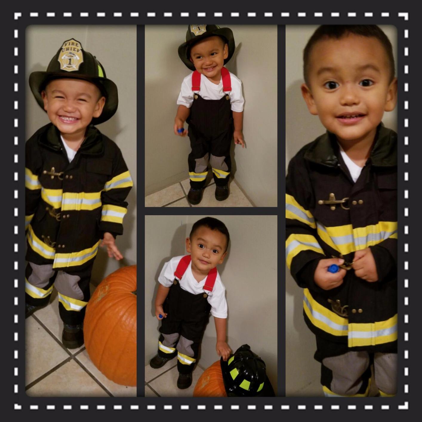 Amazon.com: Jr. Fire Fighter Suit with Helmet, Size 2/3 (Black) : Toys ...