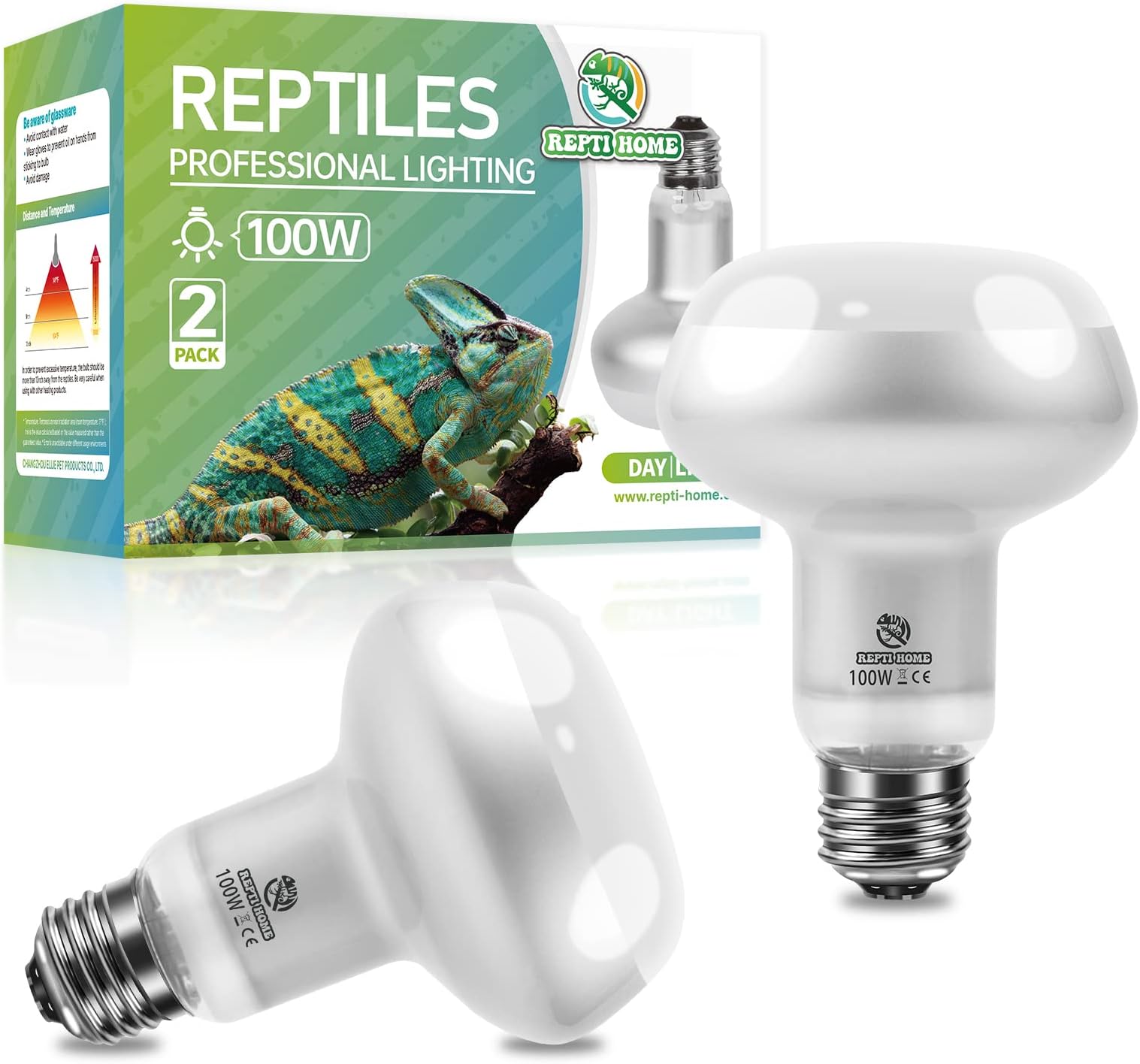 Amazon.com: REPTI HOME Reptile Heat Lamp Bulbs 100W-2 Pack, Reptiles ...