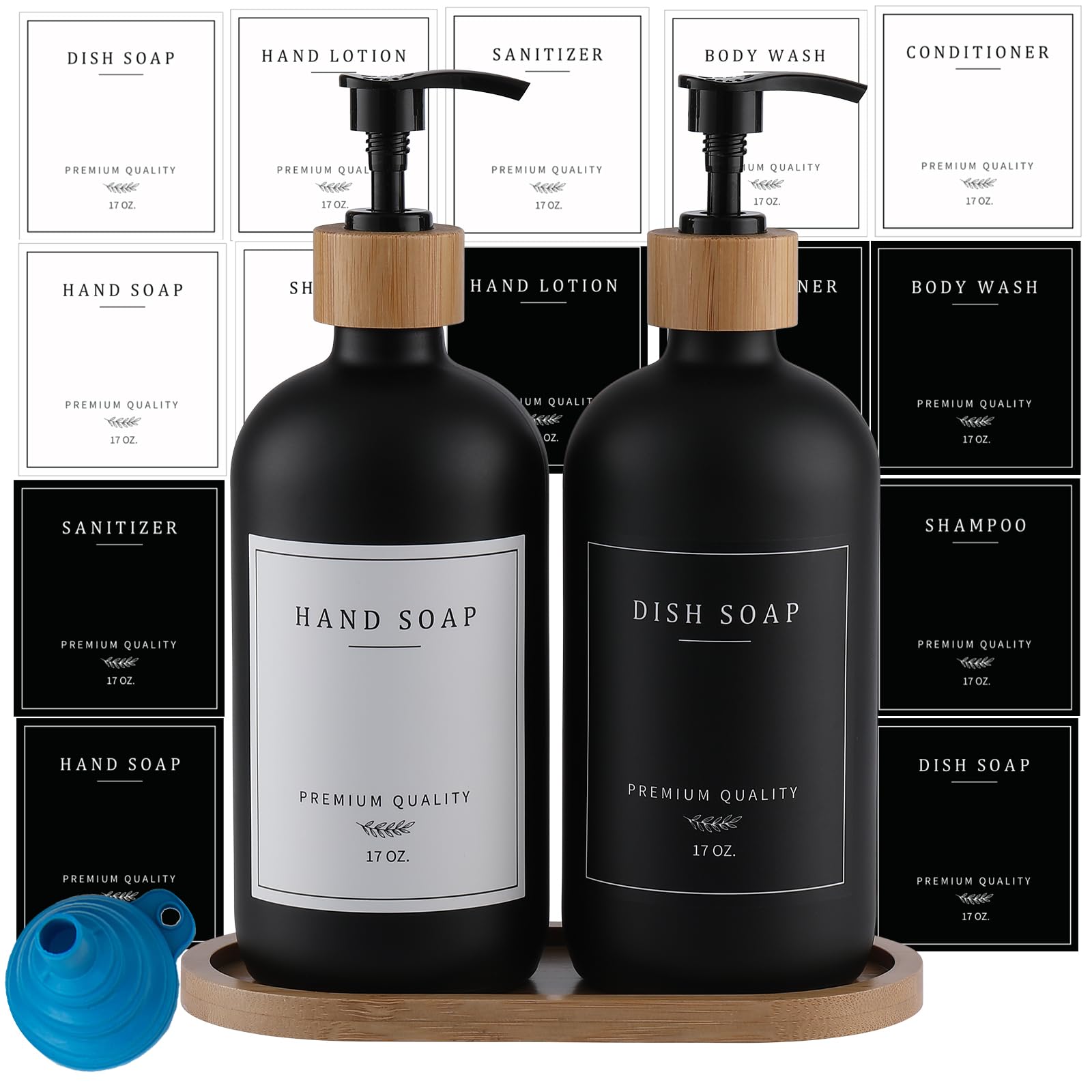 Amazon.com: Black Glass Soap Dispenser - Dish Soap Dispenser for ...