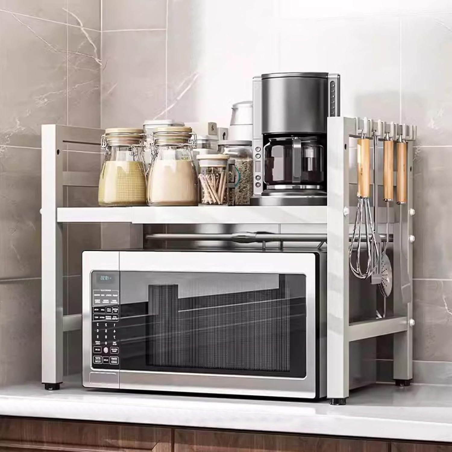 Microwave Oven Rack,Expandable Microwave Rack 3 Tier Microwave Oven ...